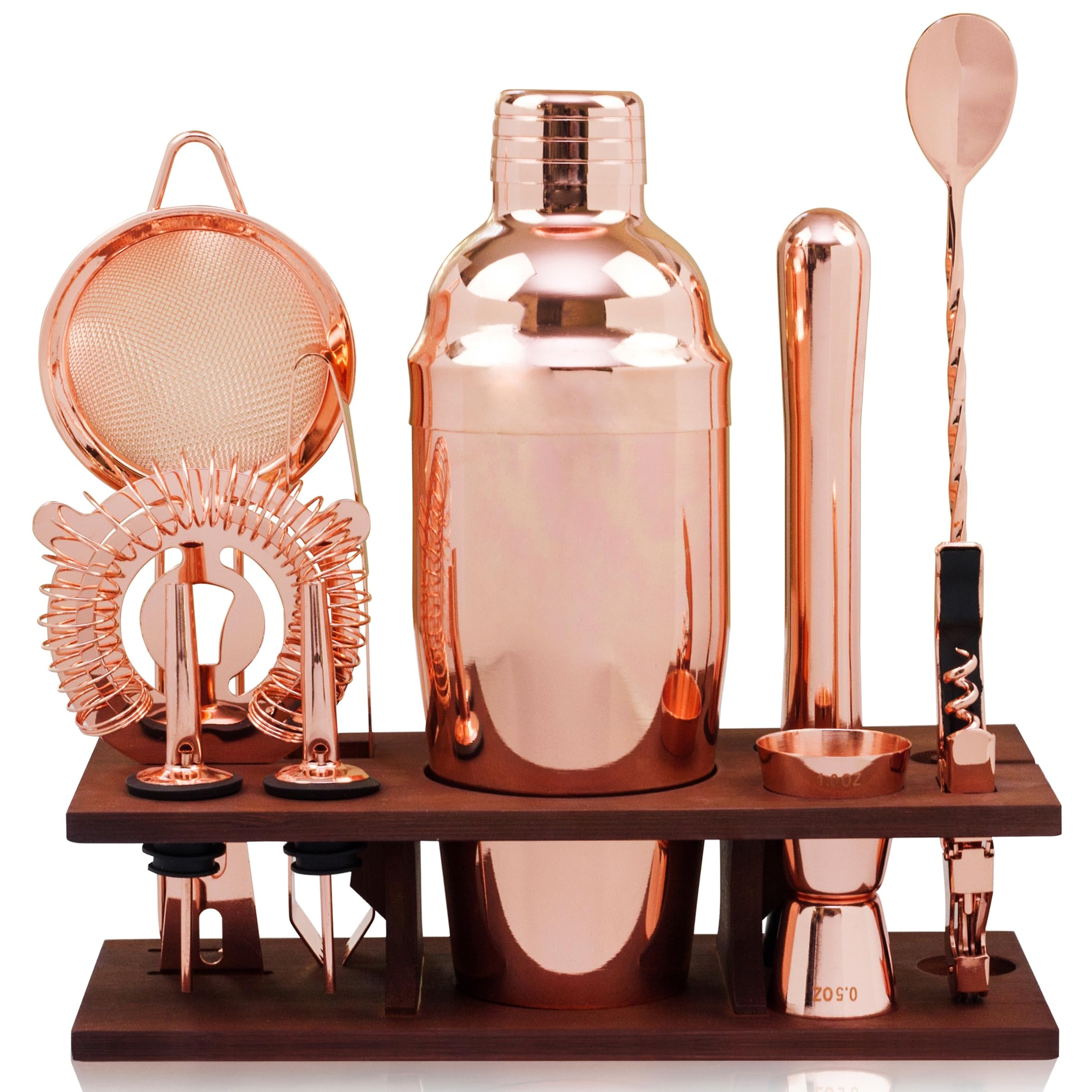 Amazon.com: Bartender Kit Copper 11 Piece - Copper Parisian Cocktail ...