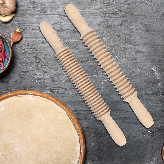 Amazon.com: DJAPWPX 2Pcs Wooden Paste Cutter - Easy Use Wooden Rolling ...