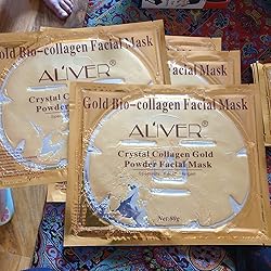 24k Gold Mask Set, 5 Packs Gold Bio-collagen Face Mask + 5 Packs Gold ...