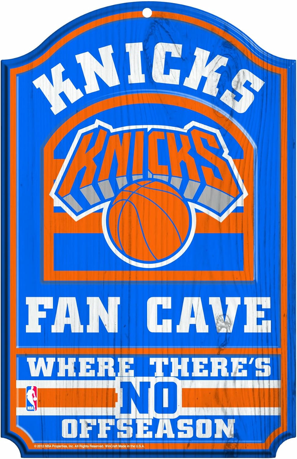 Amazon.com : NBA New York Knicks 11-By-17-Inch Fan Cave Wood Sign ...
