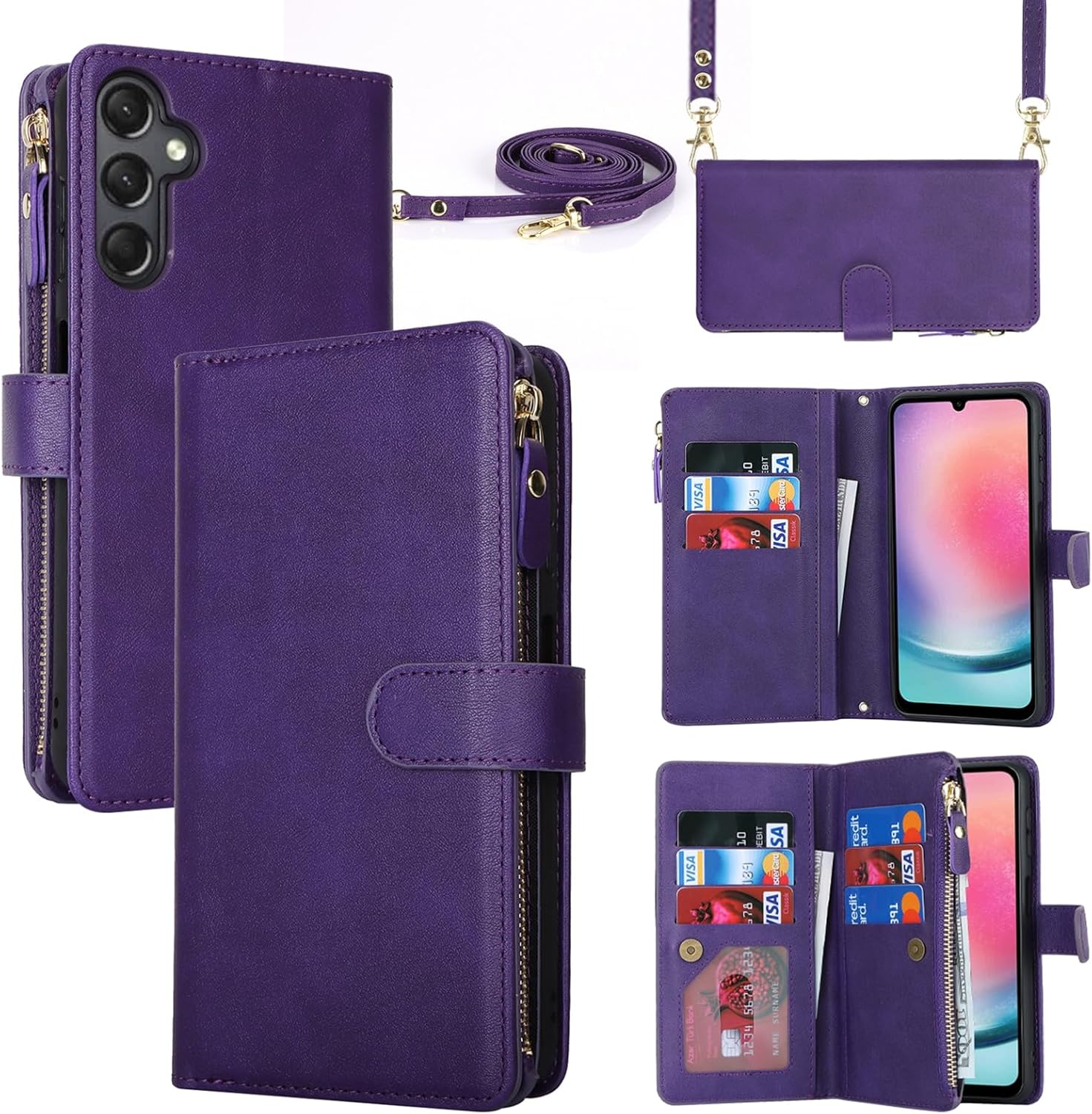 Amazon.com: Jaorty for Samsung Galaxy A25 5G Phone Case Wallet with Card Holder for Women ...