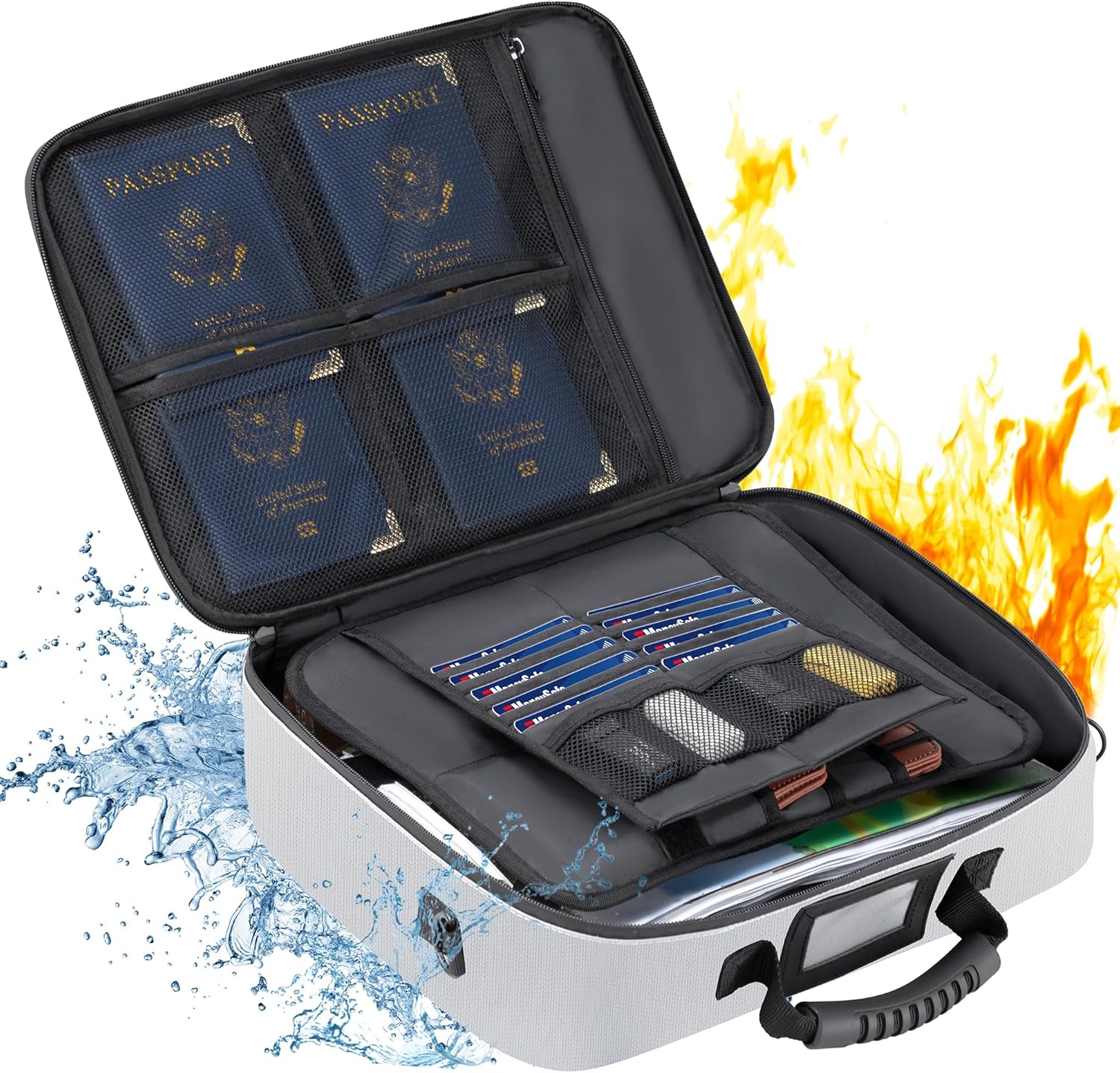 Amazon.com: Golkcurx Fireproof Document Box, Multi-Layer Fireproof ...