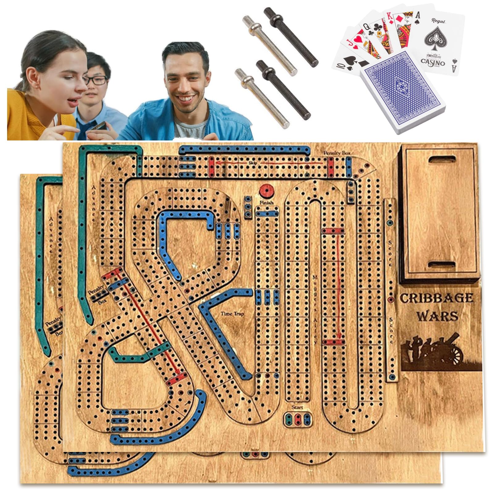 Cribbage Wars Board Game, Cribbage Board Cribbage Wars Game, New Wooden ...