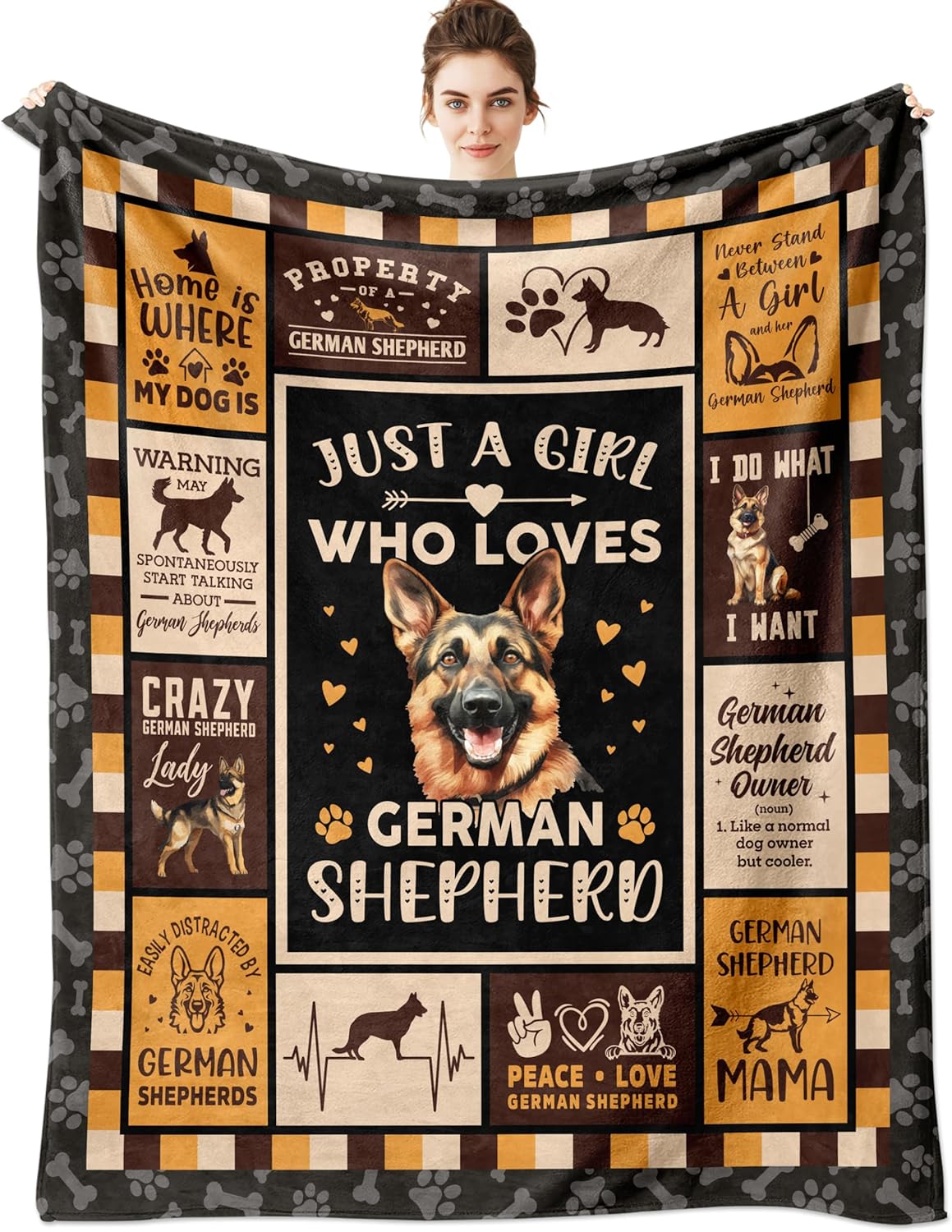 Amazon.com: LSEOMIO German Shepherd Gifts, German Shepherd Blanket 60 ...
