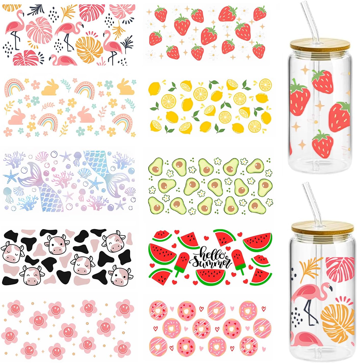 Amazon.com: UV DTF Cup Wrap Transfer for Glass Cups, 10 Sheets Cup ...