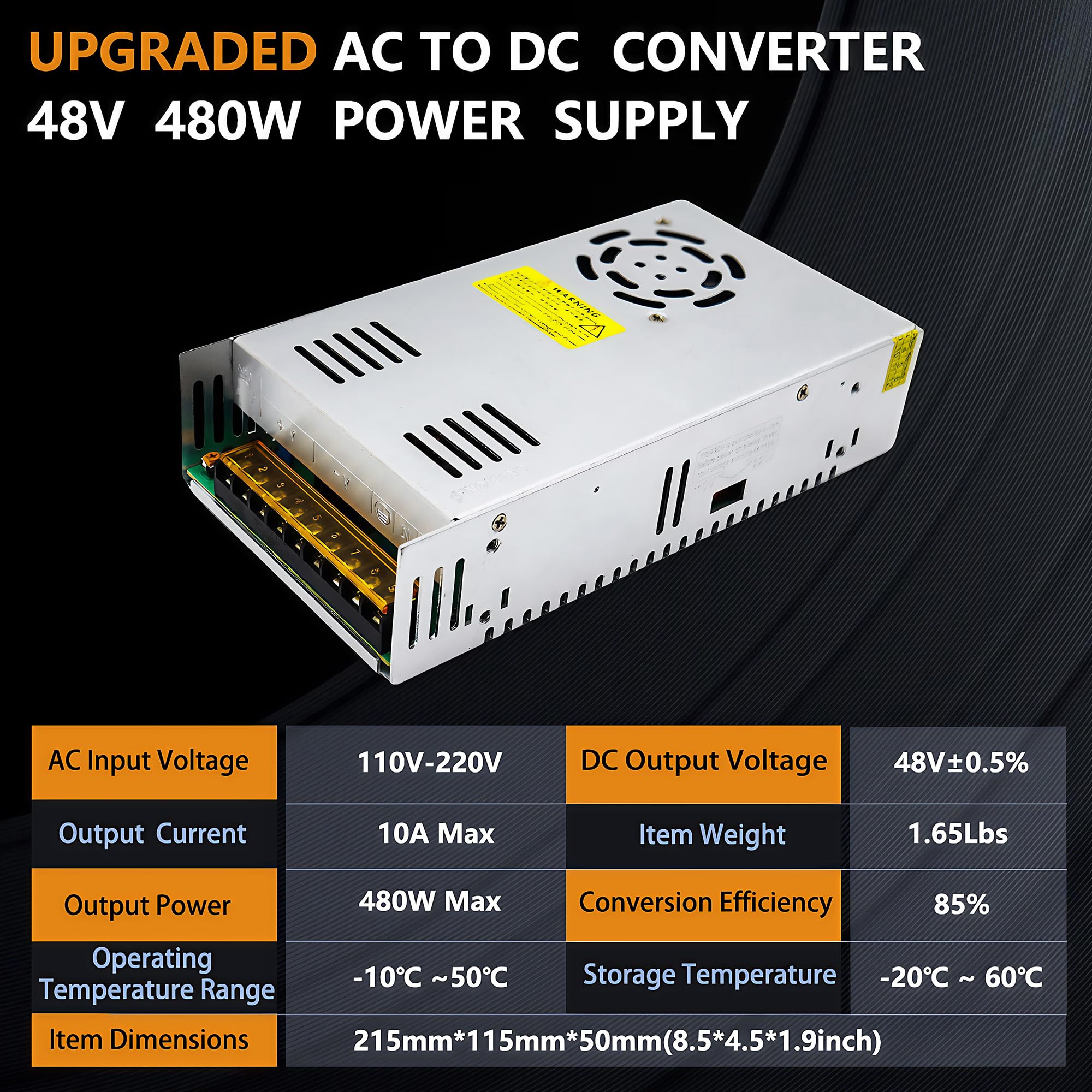 Snapklik.com : SWTPWR 110V AC To 48V DC Converter 10A 480W 48V Power ...
