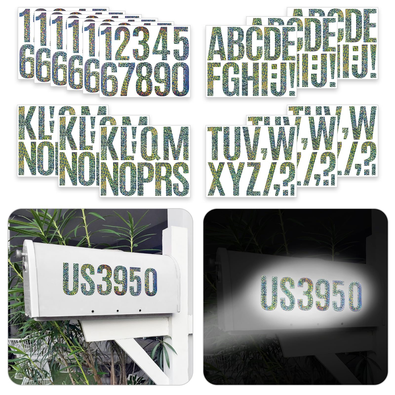 Amazon.com: 168 Pcs Reflective Mailbox Letters and Numbers Stickers for ...