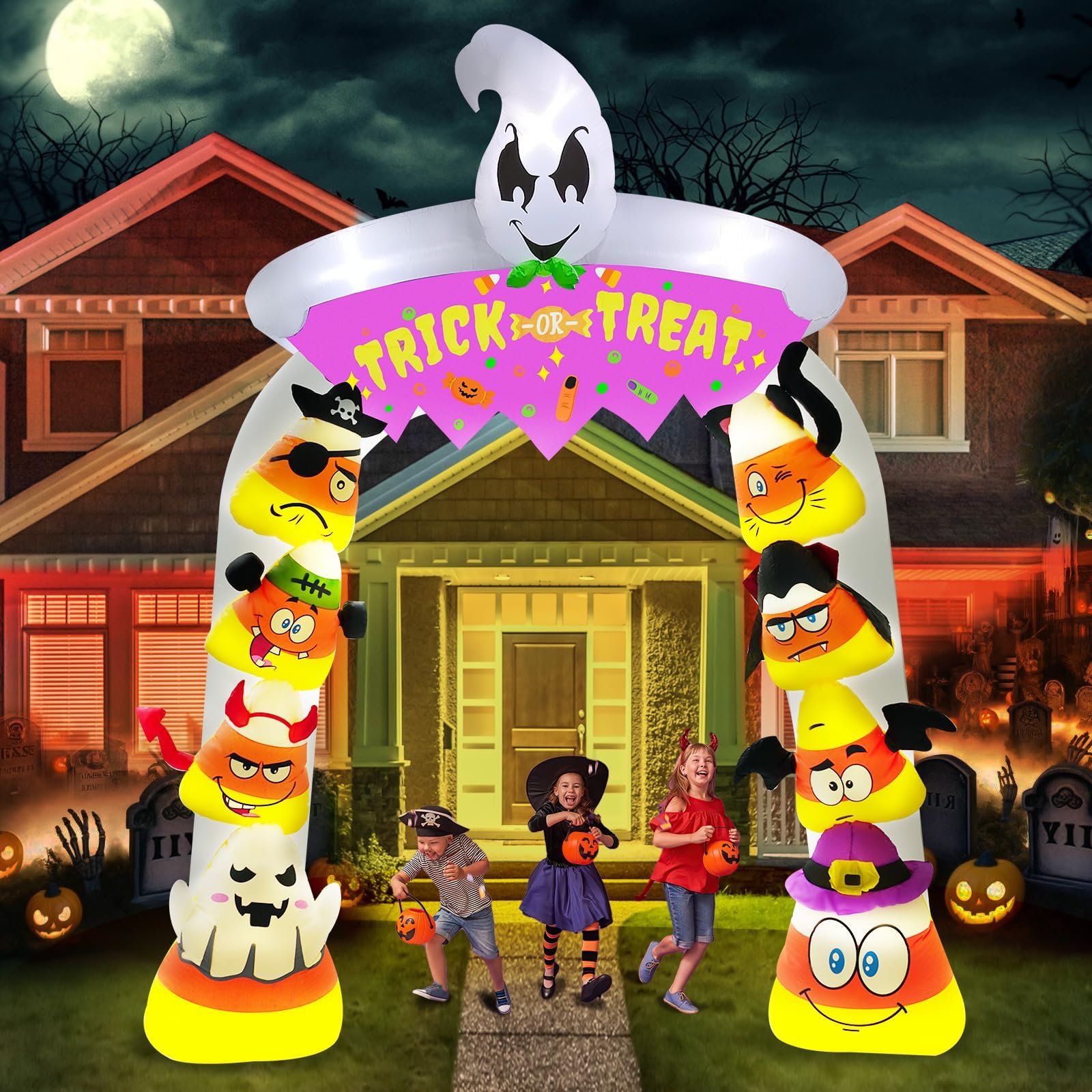 Amazon.com: UniqSeason 9FT Halloween Inflatable Arch with Ghost Pirate ...