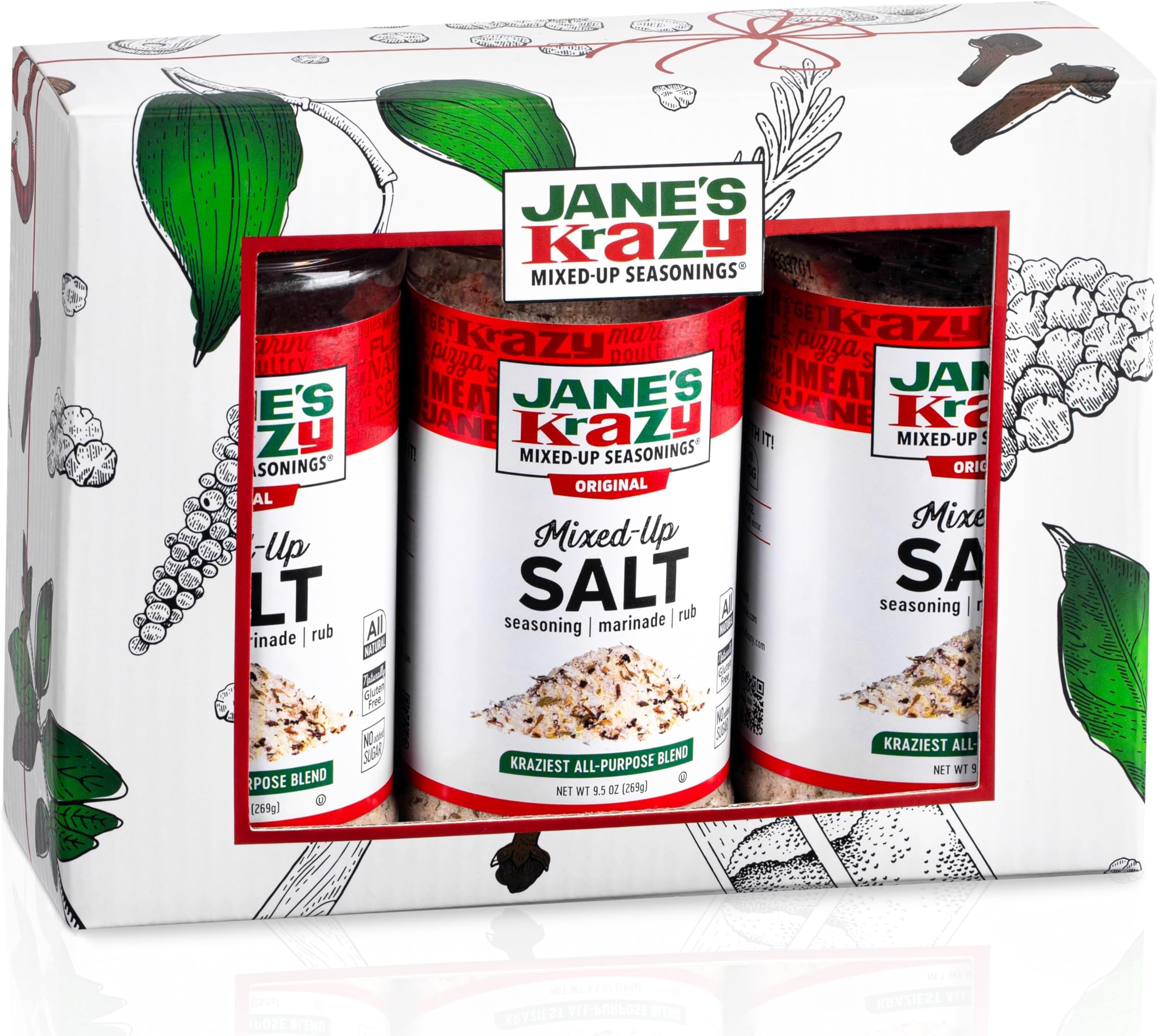 Amazon.com : Jane's Krazy Mixed-Up Original Salt Blend, 9.5 Ounce (Pack ...