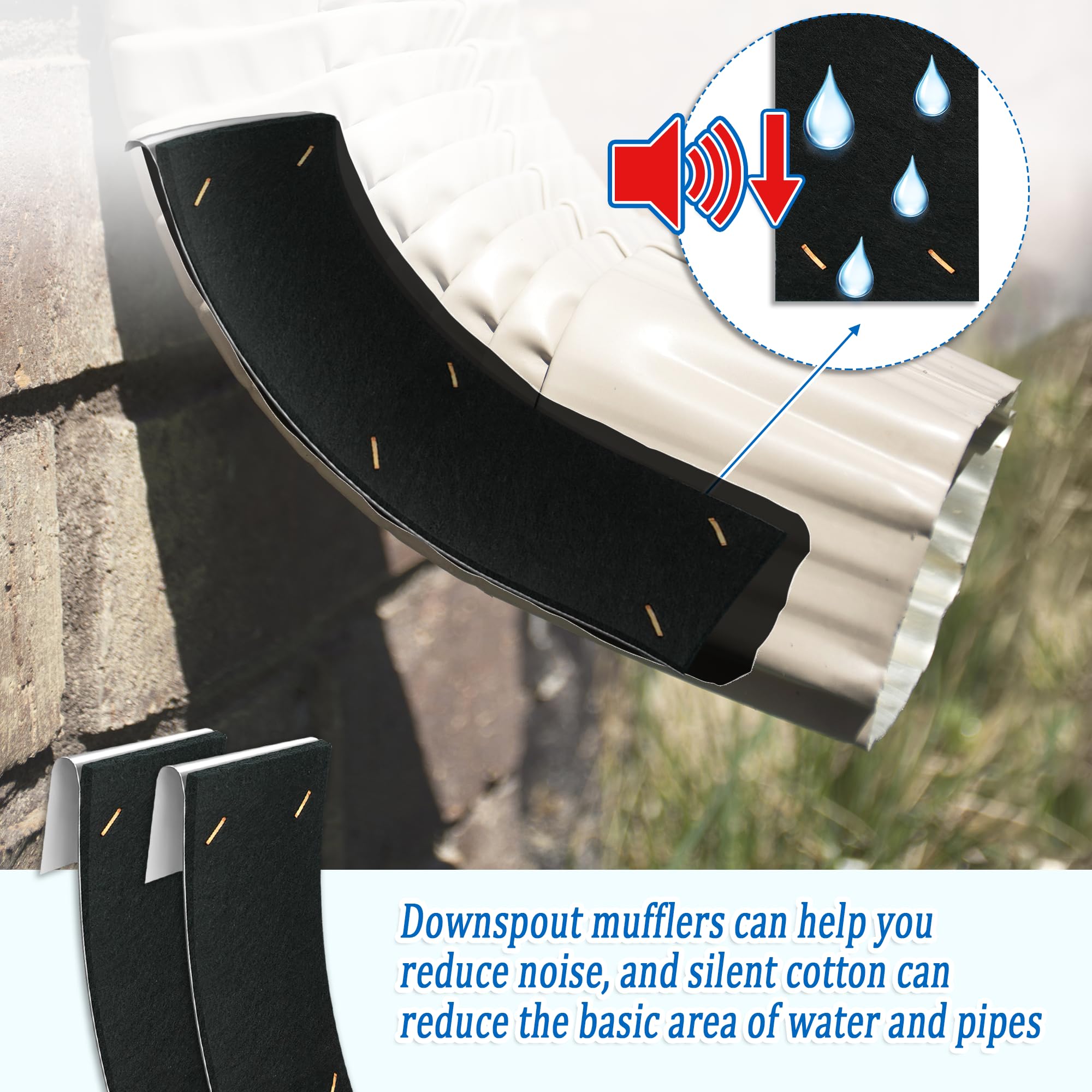 Snapklik.com : Gutter Noise Dampener- 2 Pack Rain Gutter Downspout ...