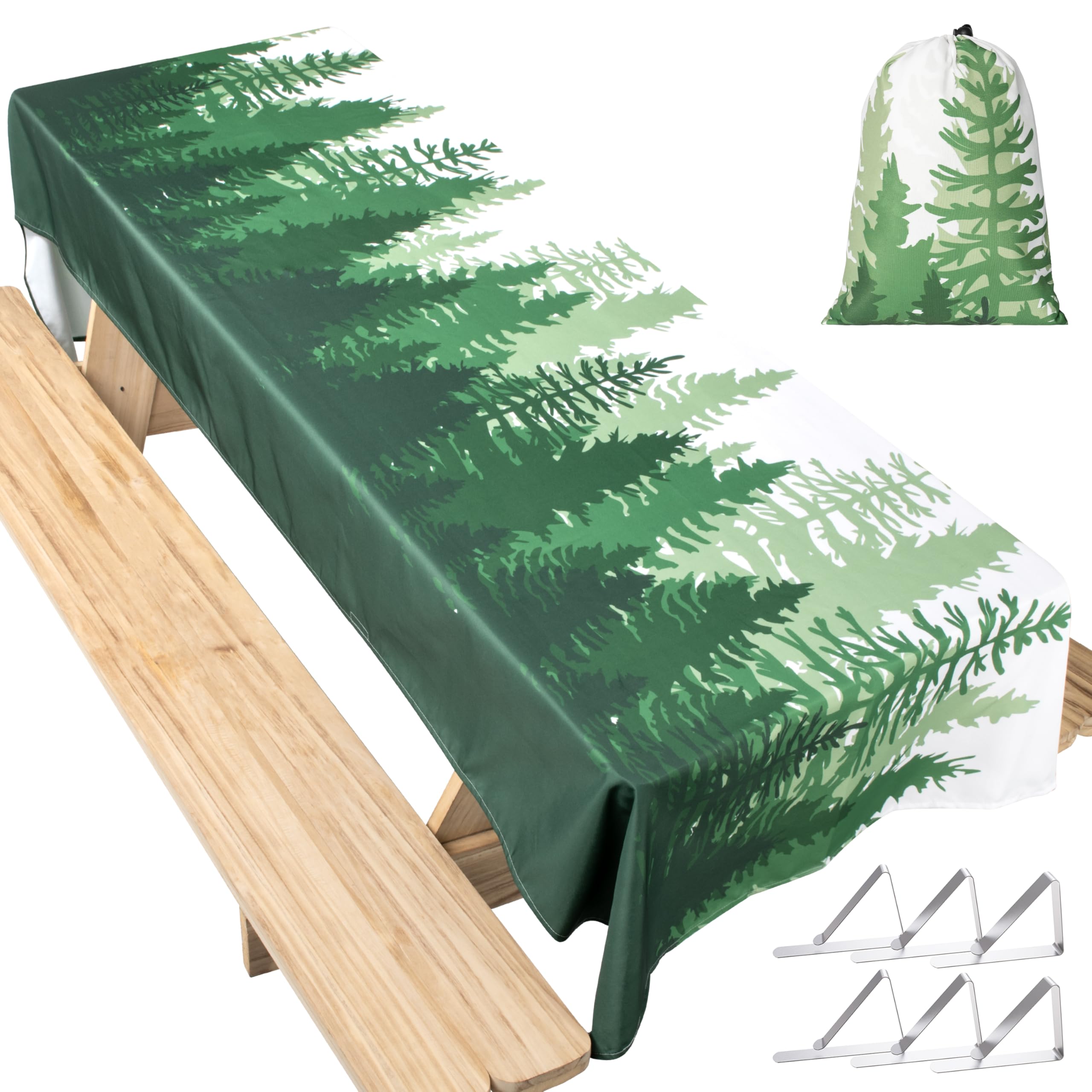 Amazon.com: Jolly Camper Extra Thick Camping Tablecloth with Clips ...