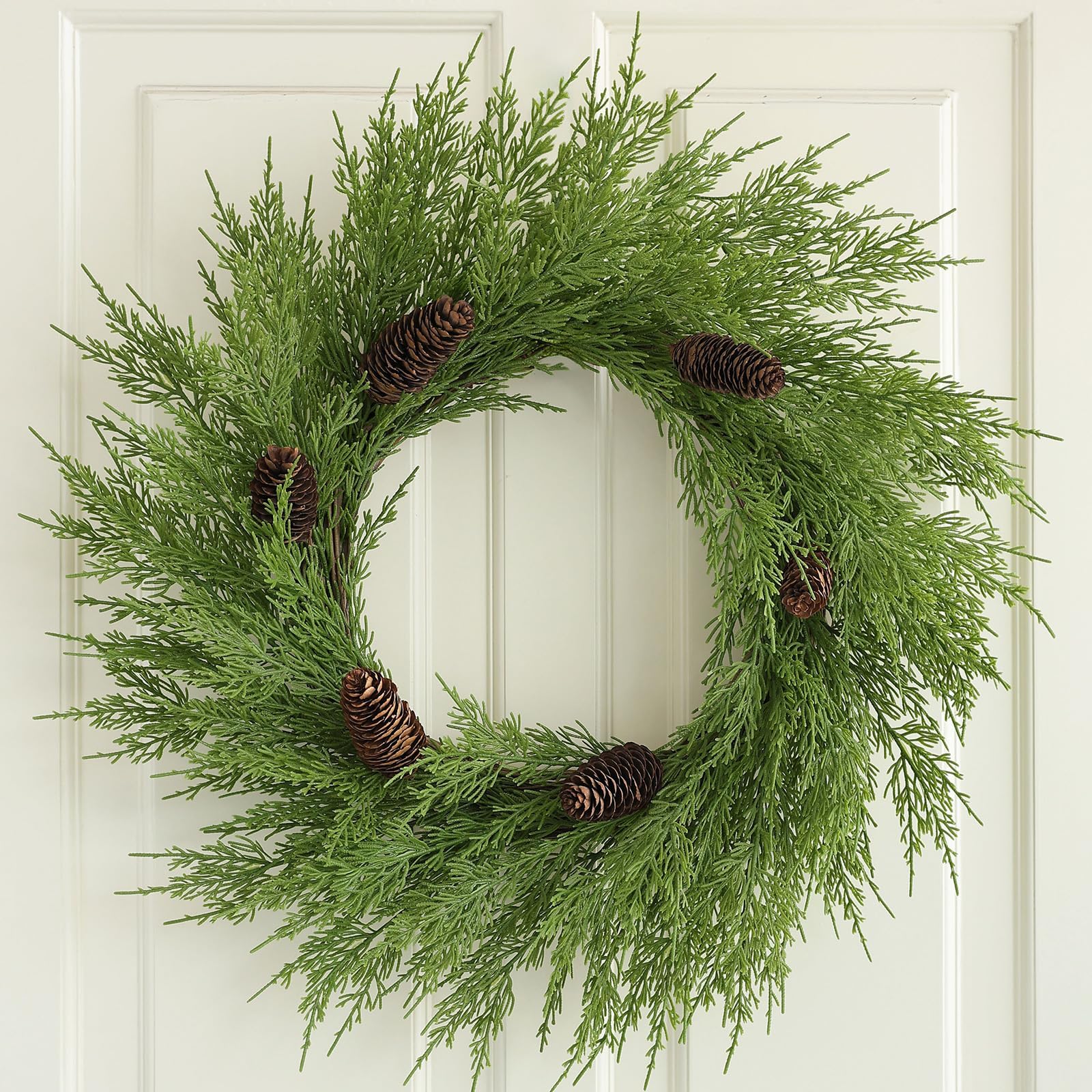 Amazon.com: Hometrance Plain Christmas Cedar Wreaths for Front Door 20 ...