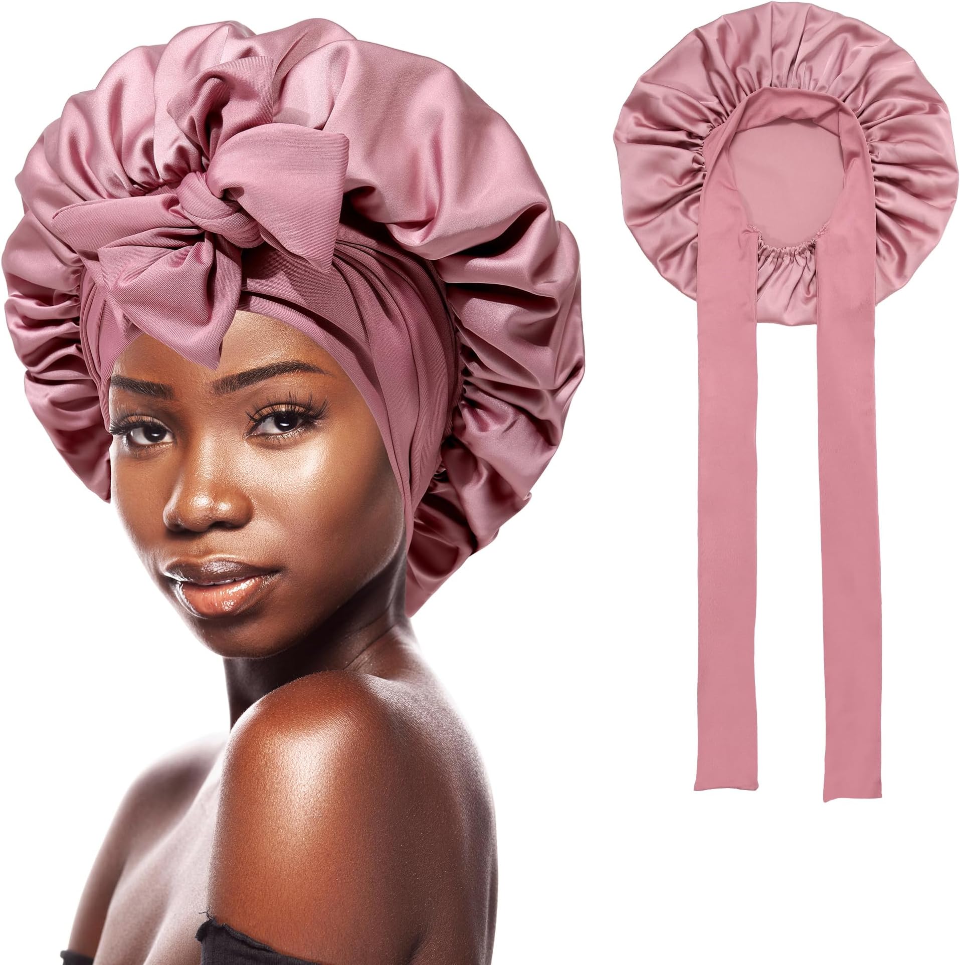 Amazon.com : Satin Bonnet Silk Bonnet Hair Bonnet for Sleeping Large ...