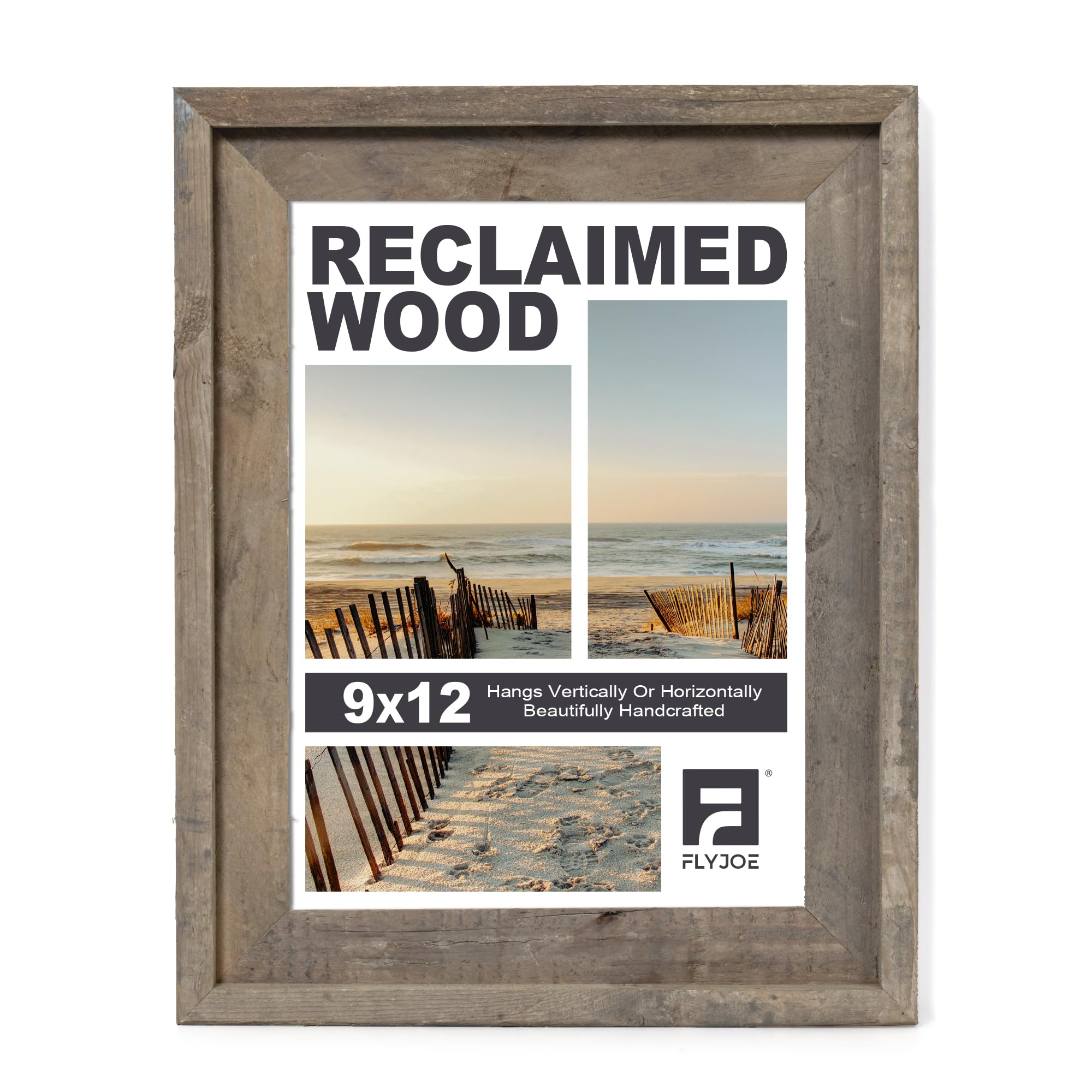 Amazon.com - Rustic 9x12 Picture Frame, Reclaimed Barnwood Frame with ...