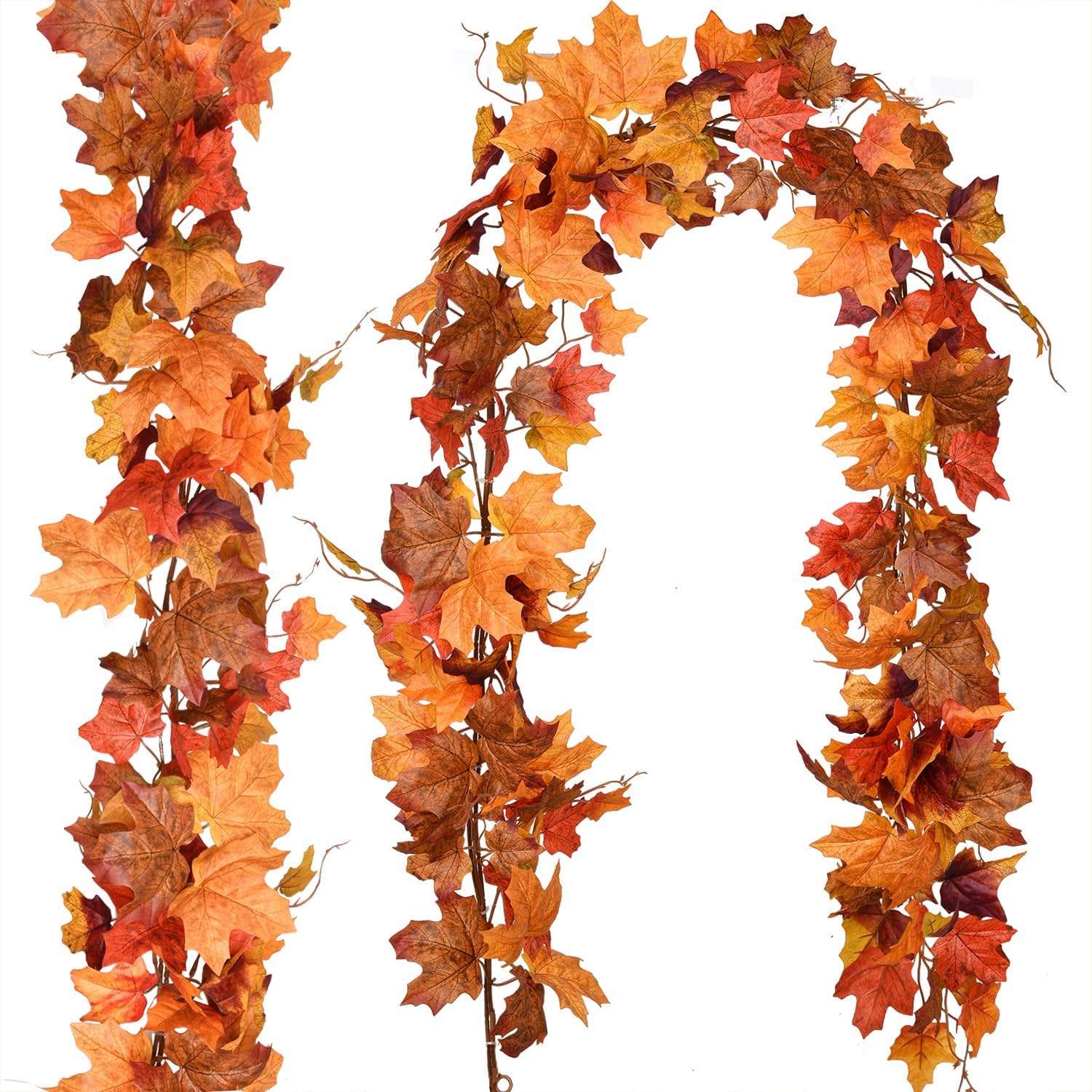 Amazon.com: 2 Pack Fall Maple Leaf Garland - 6ft/Piece Artificial Fall ...