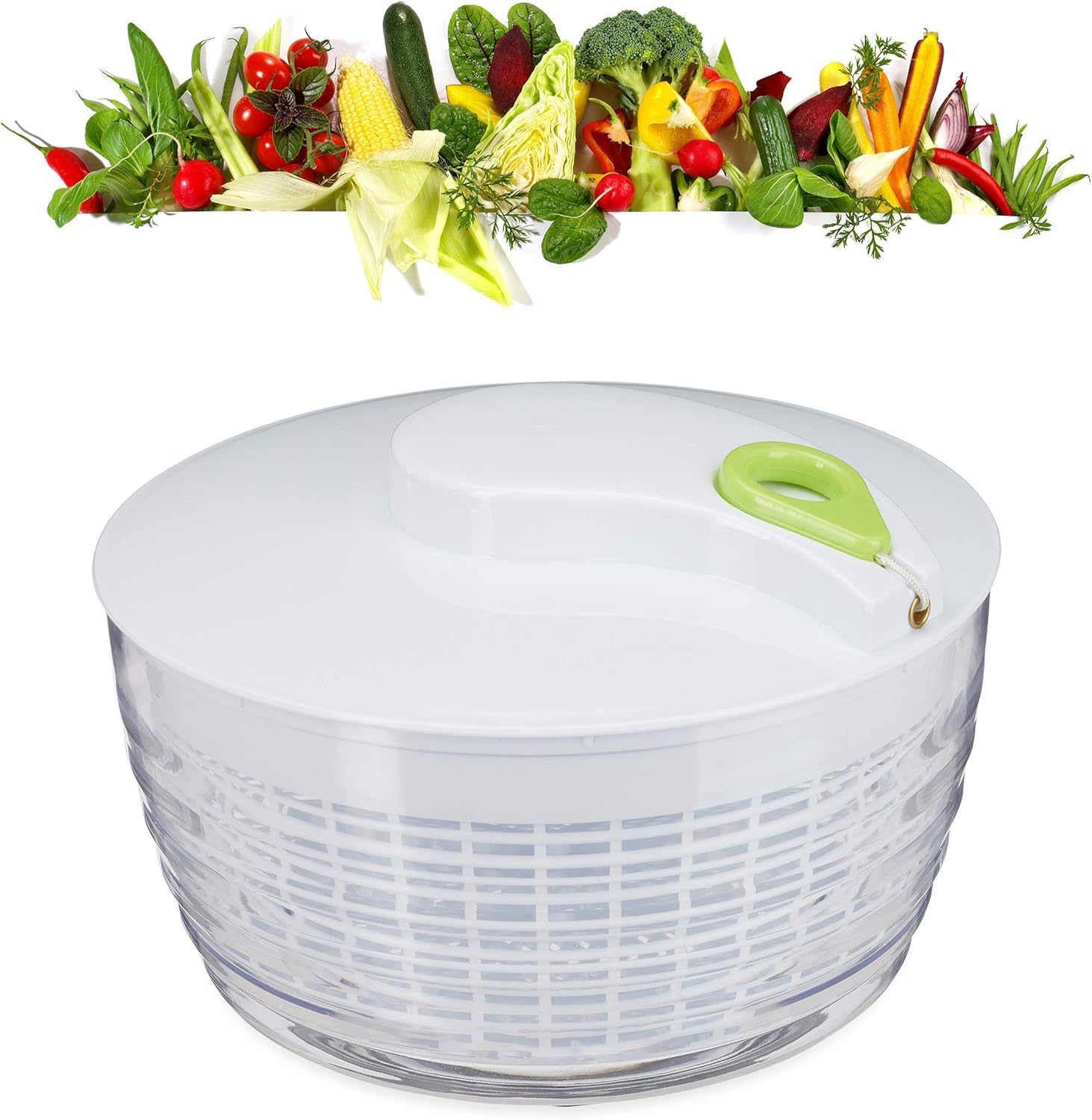 Relaxdays TURBO Salad Spinner with Turning Handle, Professional Lettuce ...
