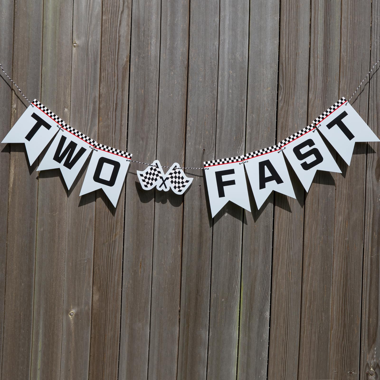 Amazon.com: Two Fast Banner, Two Fast Birthday Party Banner, Race Car ...