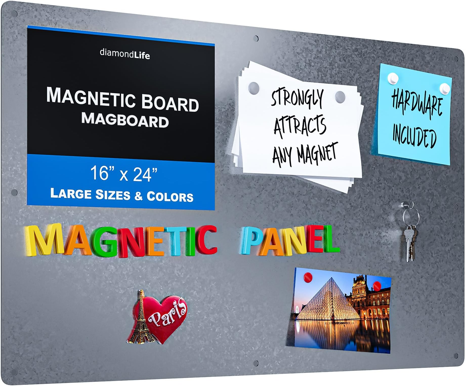 Amazon.com : Impresa Magnet Display Board for Wall - Metal Memo Board ...