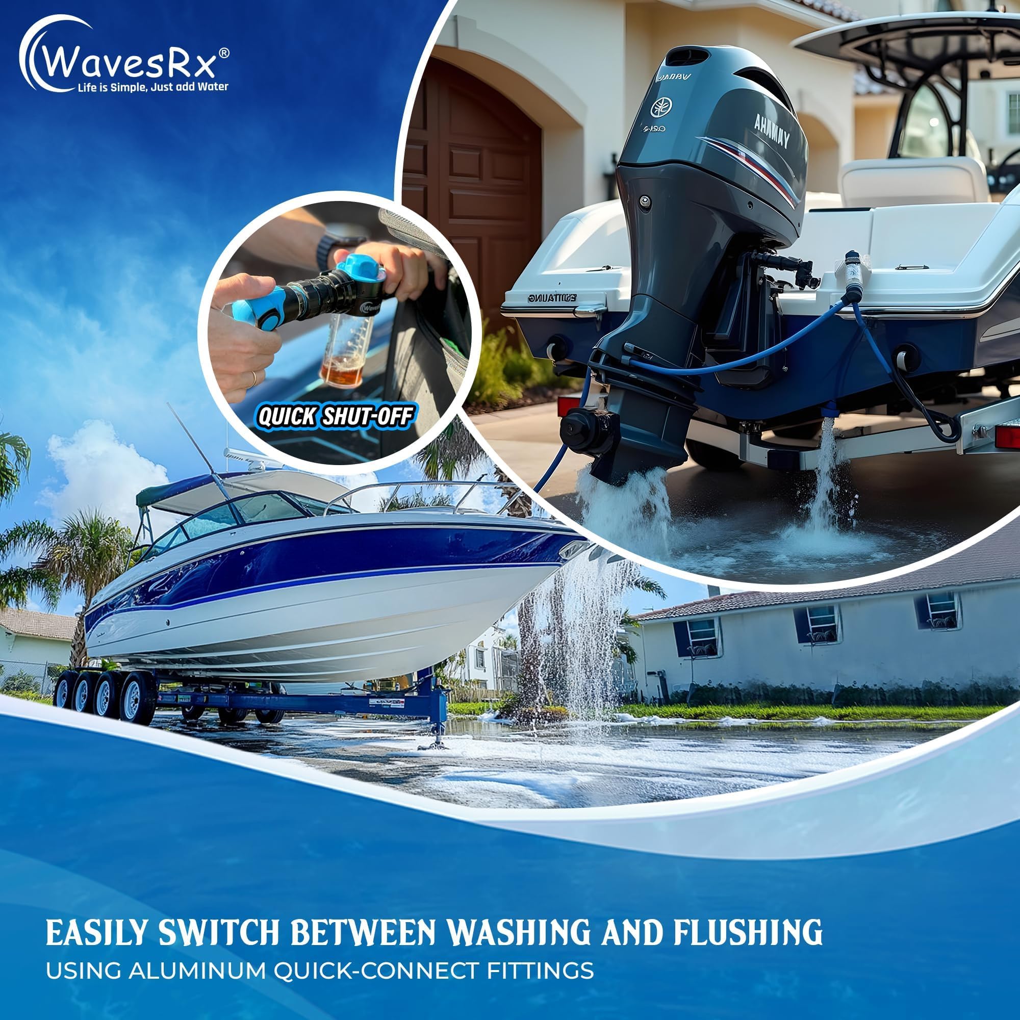 Snapklik.com : WAVESRX Boat & PWC Soap & Engine Flush Mixer Bundle Foam Cannon For Pressure ...