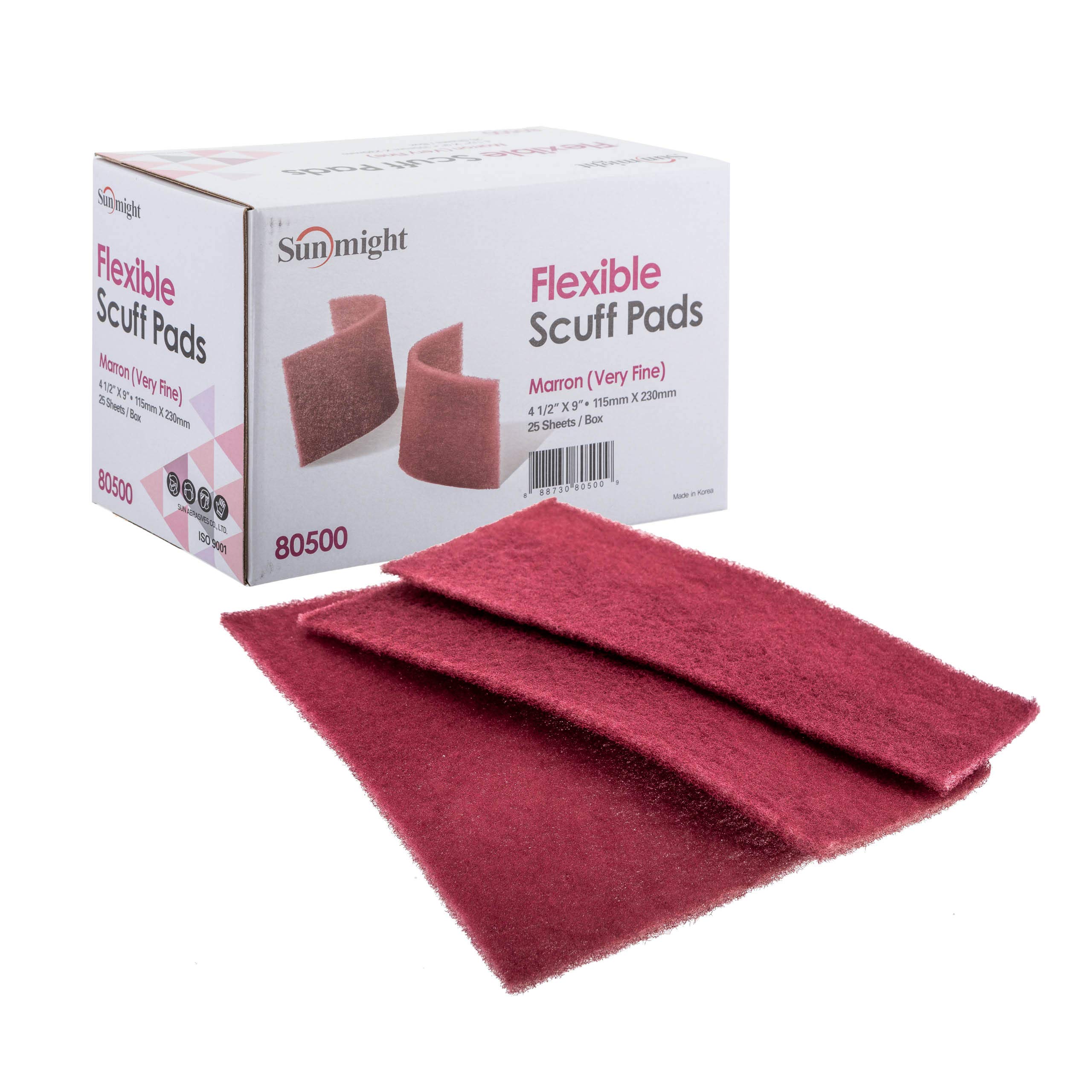 Amazon.com: Sunmight Flex Scuff Pads 4.5" x 9" Maroon Pad, 80500, 25 ...