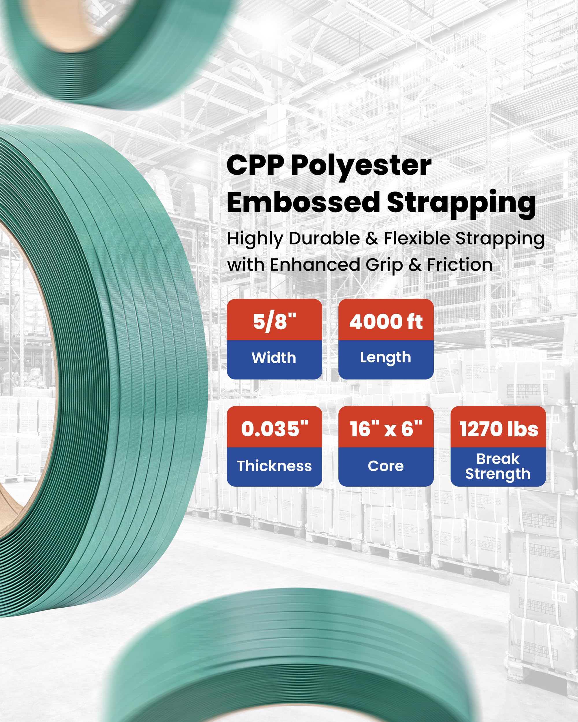 Strapping Band 3937 Ft PET Banding Strapping - 5/8 Inch Transparent ...
