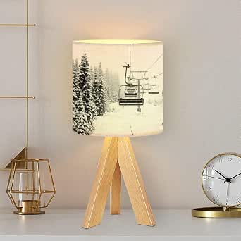 Amazon.com: Tripod Table Lamp Snow covered spruce trees along a ski ...