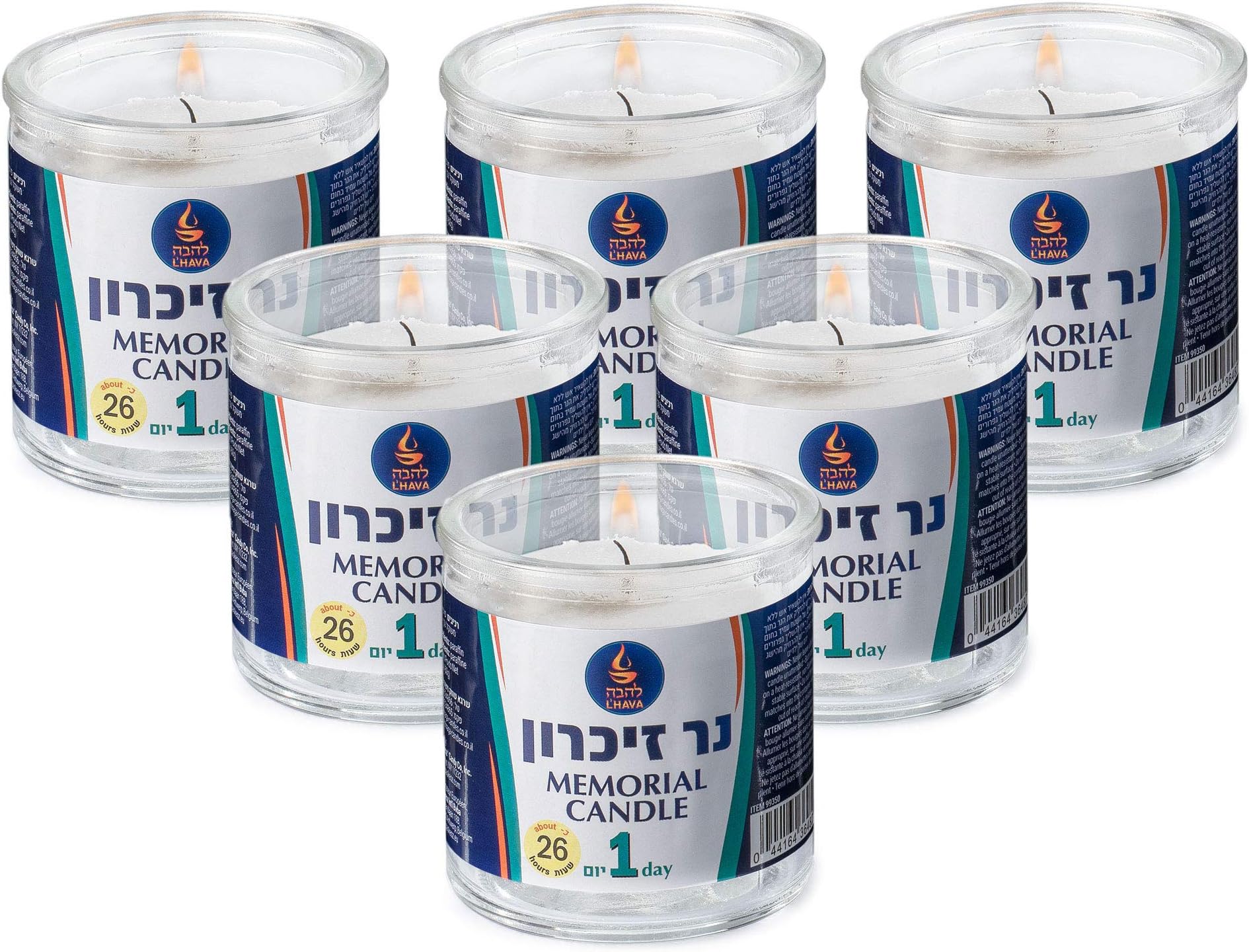 Amazon.com: Manischewitz 24 Hour Candles, 1 Day Glass Yahrzeit Memorial ...