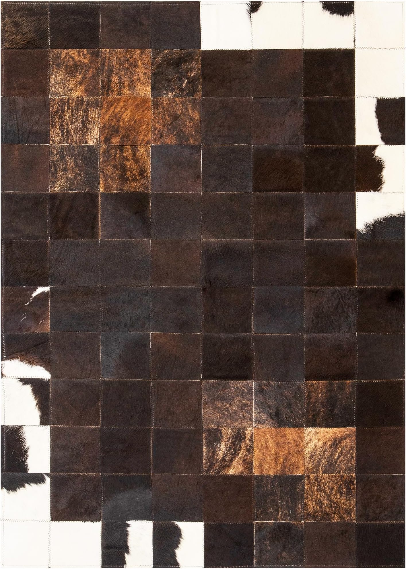 Amazon.com: Leather Area Rug Patchwork Beige Color Moroccan Style in ...