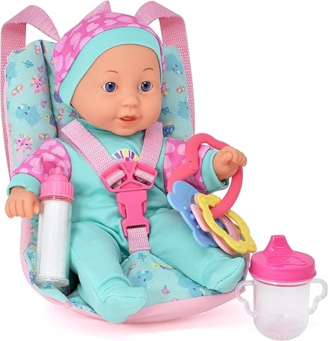 Amazon.com: 12 Inch Soft Body Baby Doll with Car Seat Carrier Backpack ...