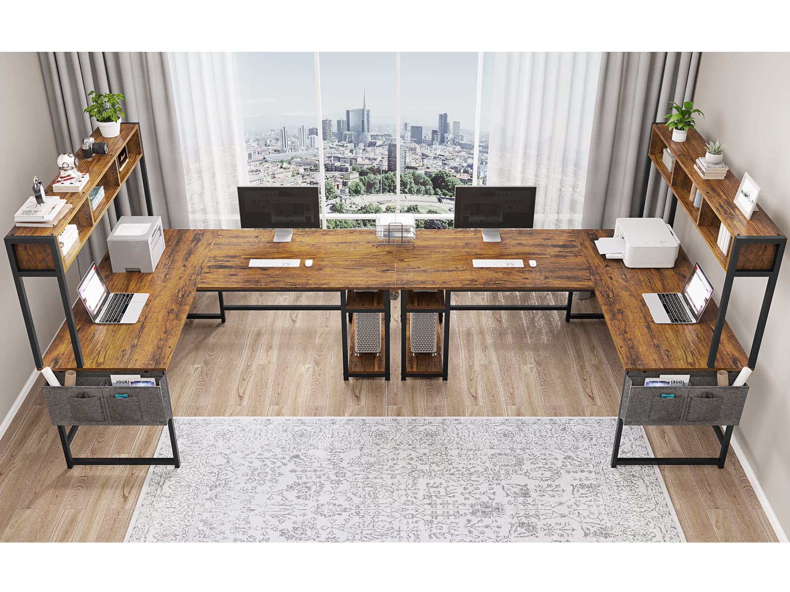 Buy Sedeta L Shaped Desk, Reversible Corner Computer Desk or 94.5 ...