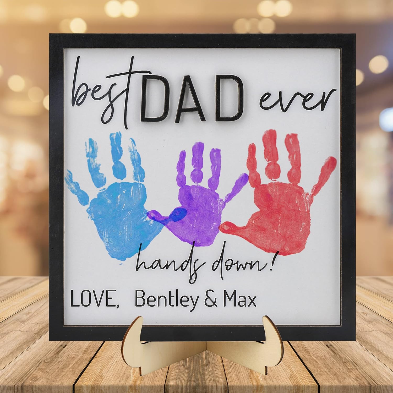 Amazon.com: BEFOVE Custom Best Dad Ever Hands Down Sign Personalized ...