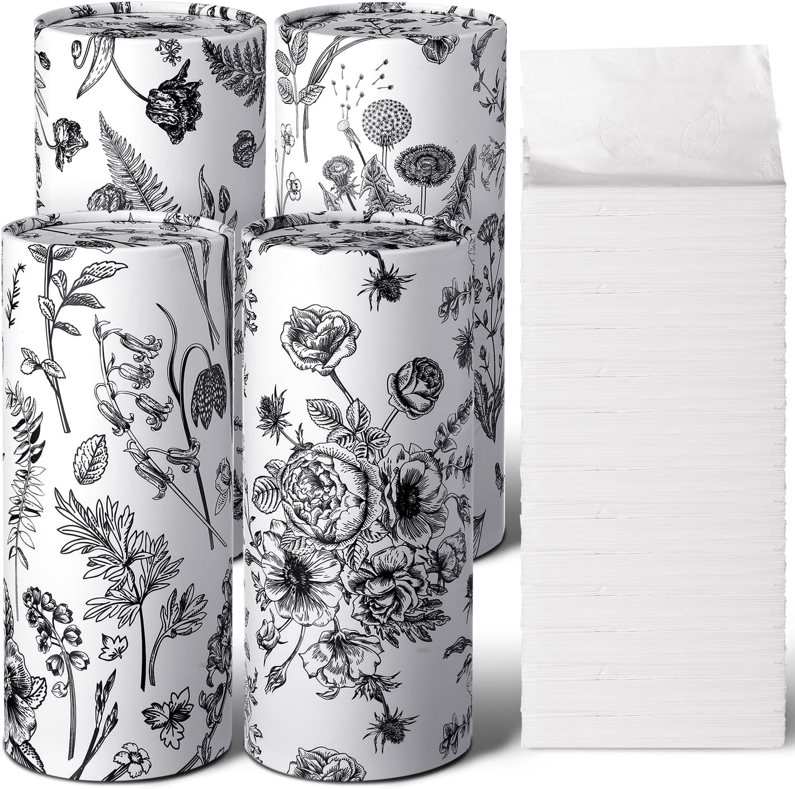 Amazon.com: Zonon 4 Pcs Vintage Floral Car Tissue Cylinder with 240 ...