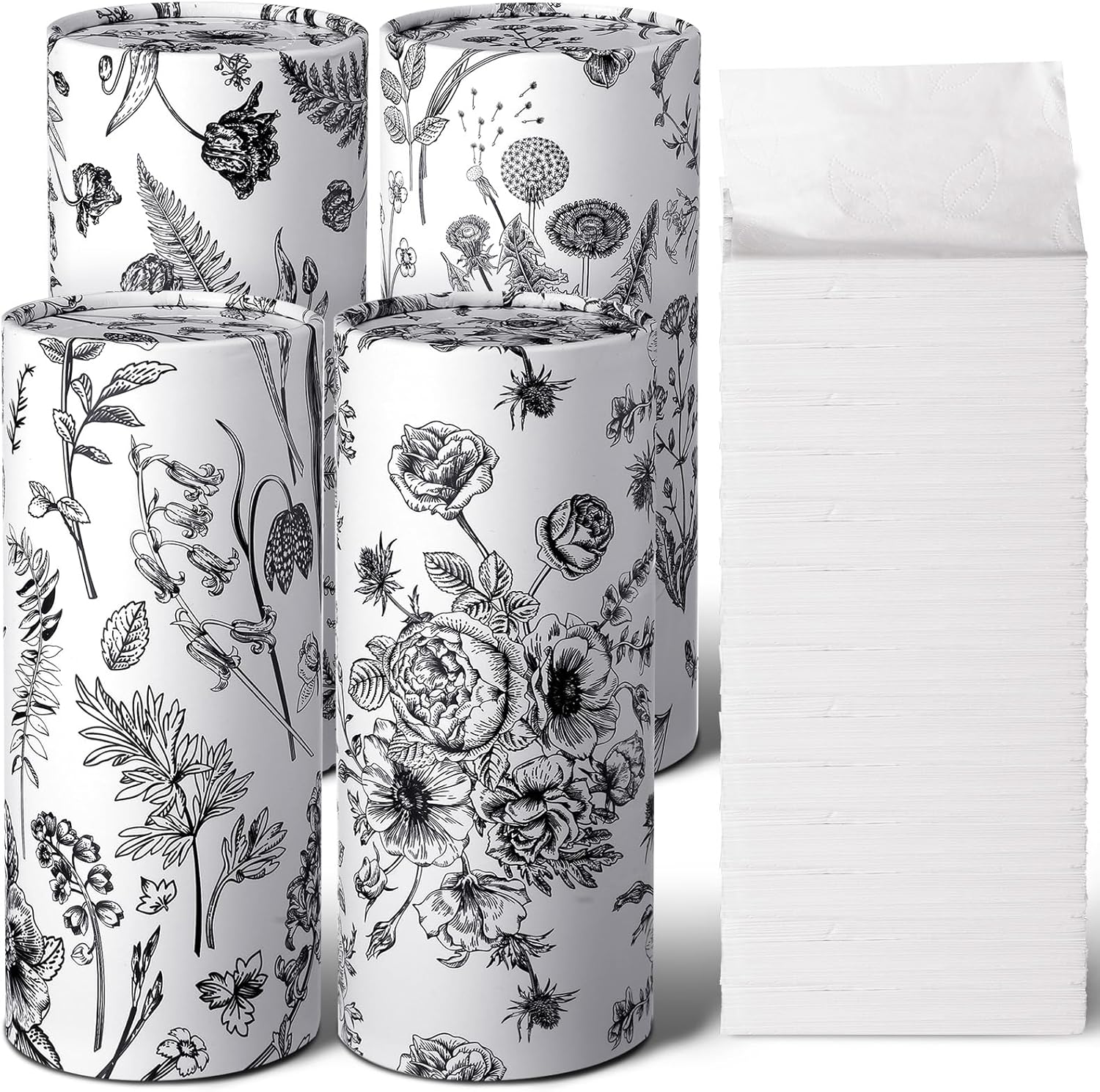 Amazon.com: Zonon 4 Pcs Vintage Floral Car Tissue Cylinder with 240 ...