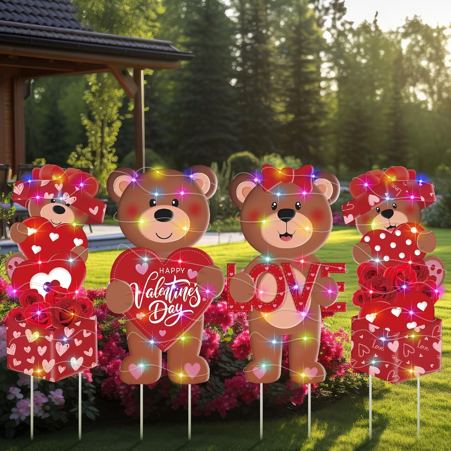 Amazon.com : Bencailor 4 Pcs Valentine's Day Outdoor Decorations ...