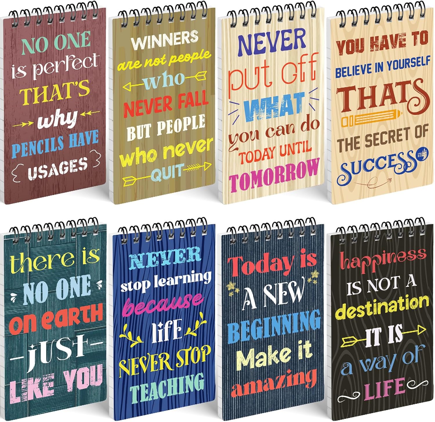 Amazon.com : HEYPLACE 8PCS Pocket Notebooks, 3x5in Small Spiral ...