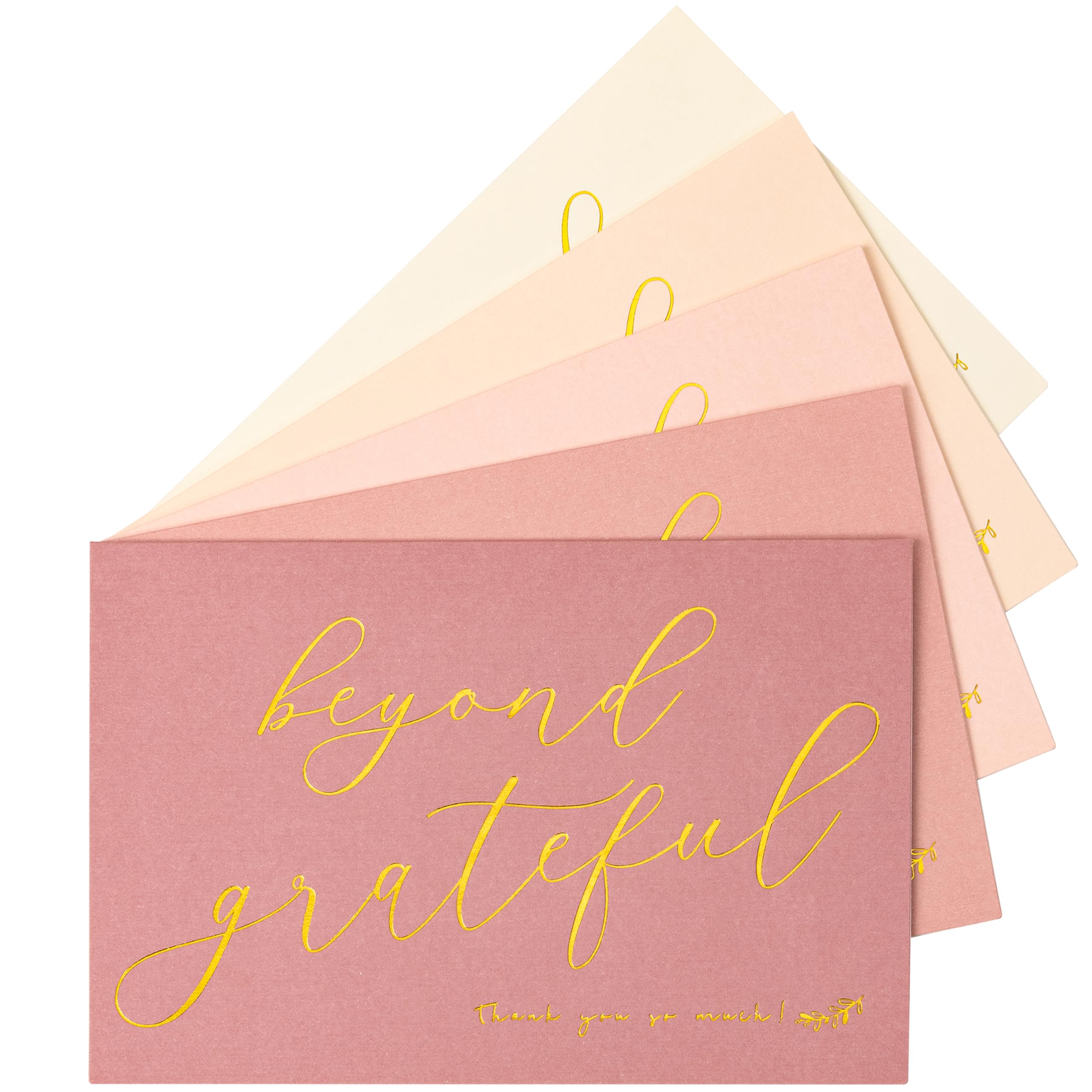 Snapklik.com : Crisky 50 Pcs Rose Gold Beyond Grateful Thank You Cards