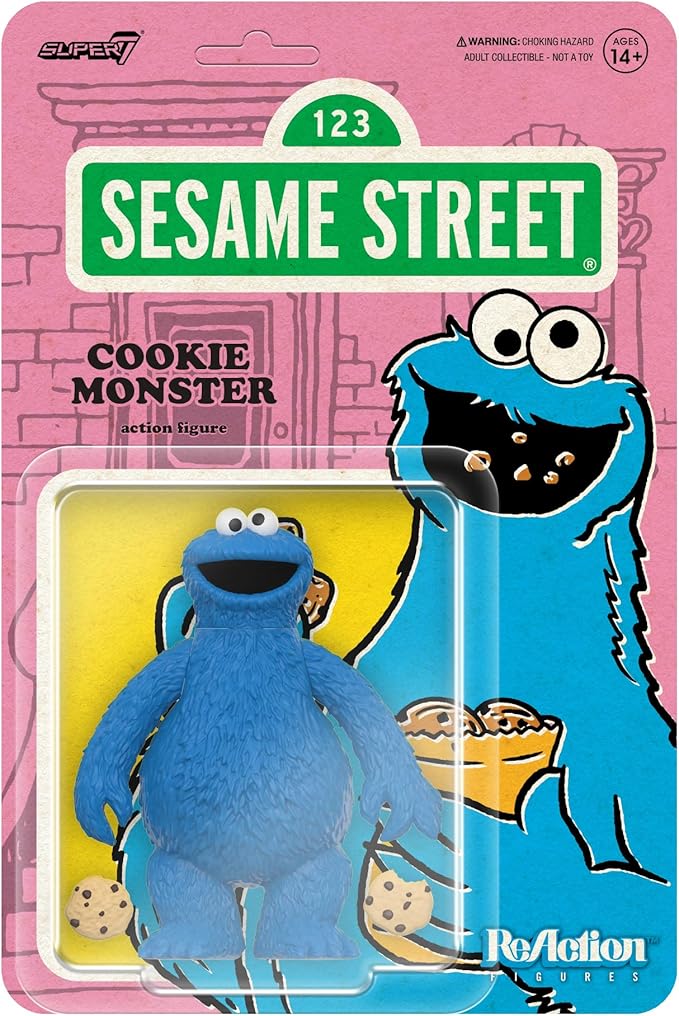 Amazon.com: Super7 Reaction Sesame Street Cookie Monster - 3.75" Sesame ...