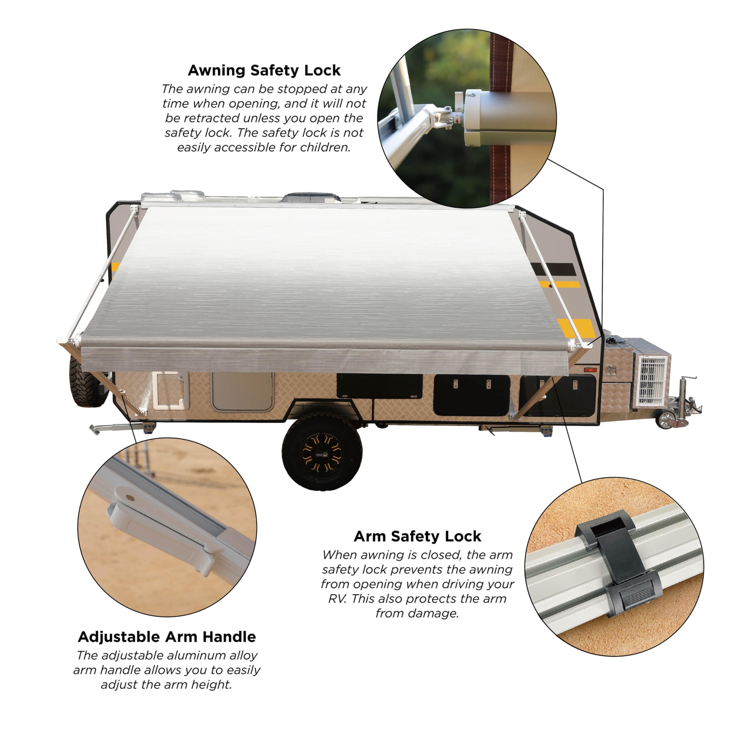Snapklik.com : RV Awning 16x8 Manual Crank Retractable Kit Full Set ...