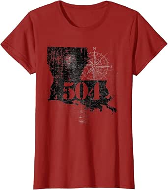 Amazon.com: Area Code 504 T-Shirt New Orleans Jefferson Parish Novelty ...