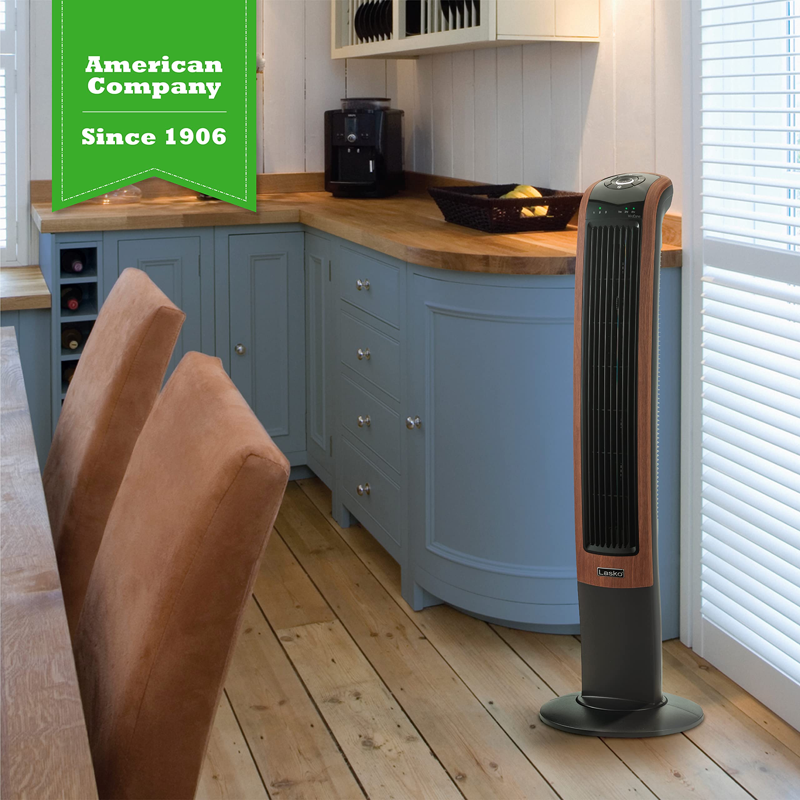Lasko Wind Curve Electric Oscillating Tower Fan with Bluetooth ...