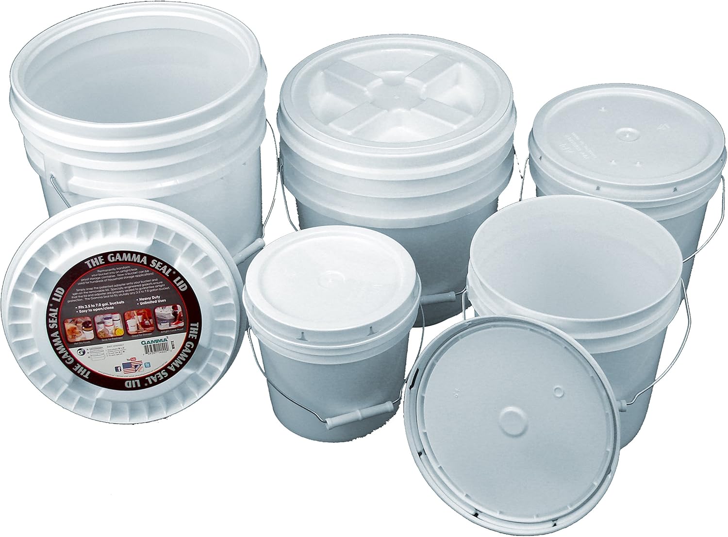 Amazon.com: API Kirk Containers 5 Piece Bucket Kit: 5-Gallon, 3.5 ...