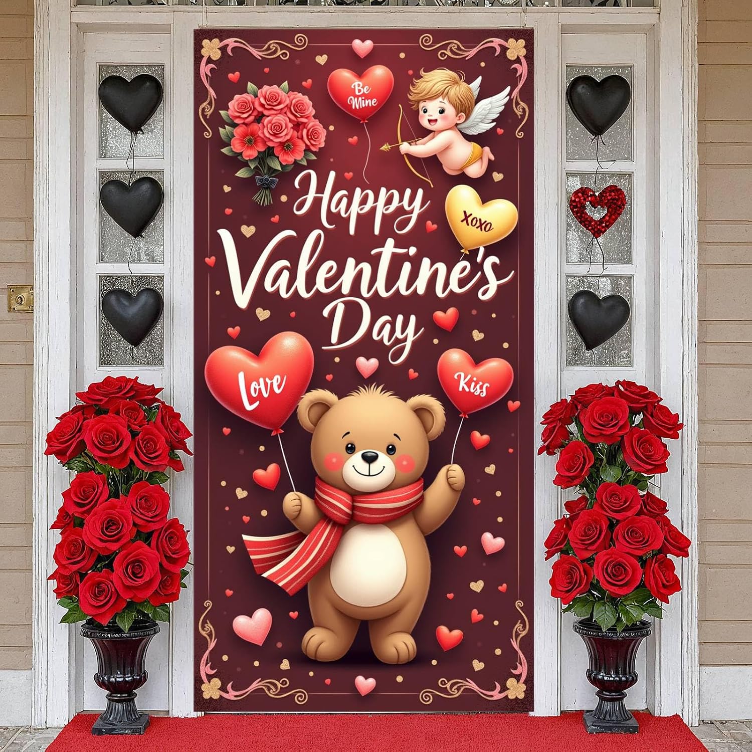 Amazon.com: Happy Valentines Day Door Cover Valentines Day Door Banner ...