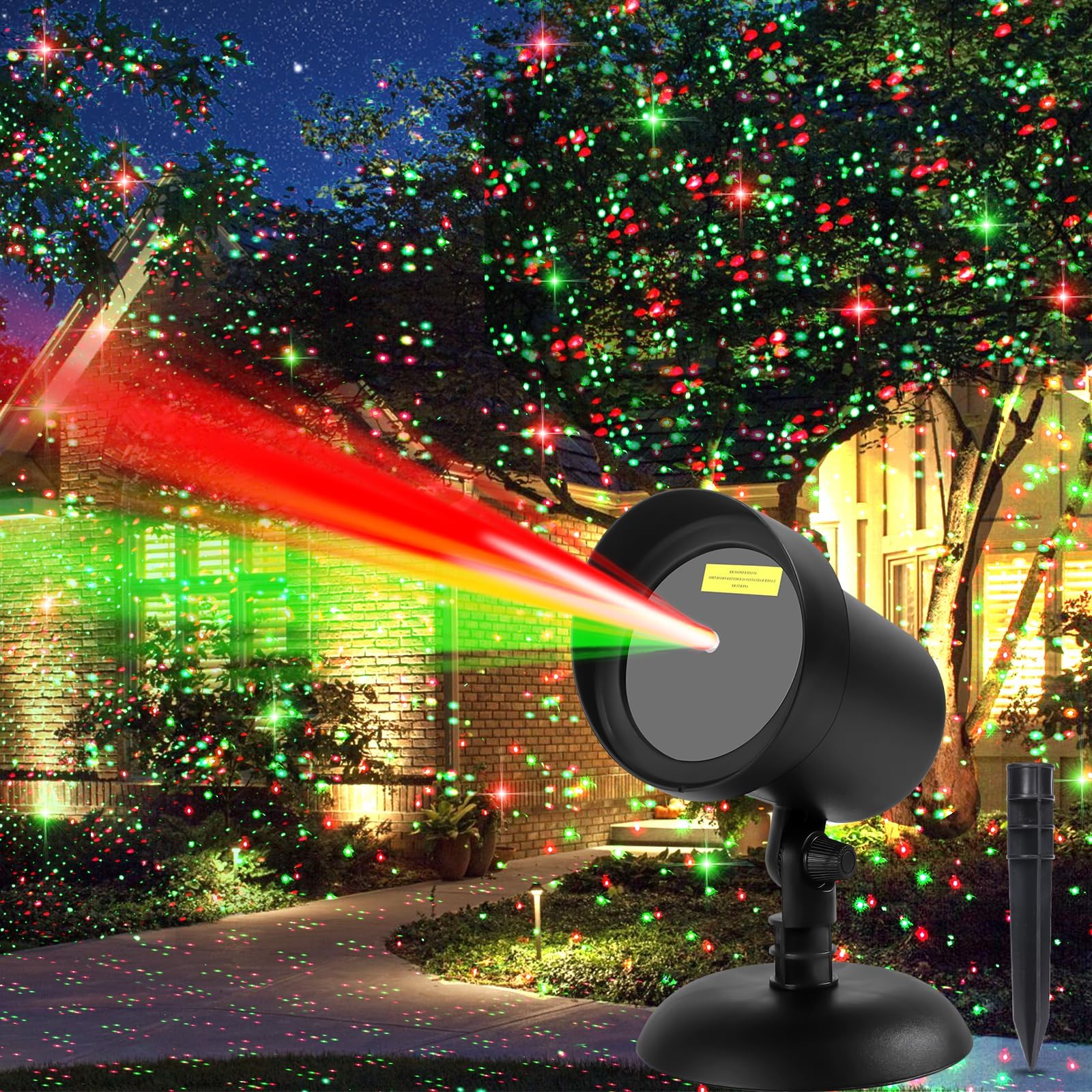 YFAIN Christmas Laser Lights Outdoor, Motion Christmas Projector Lights ...