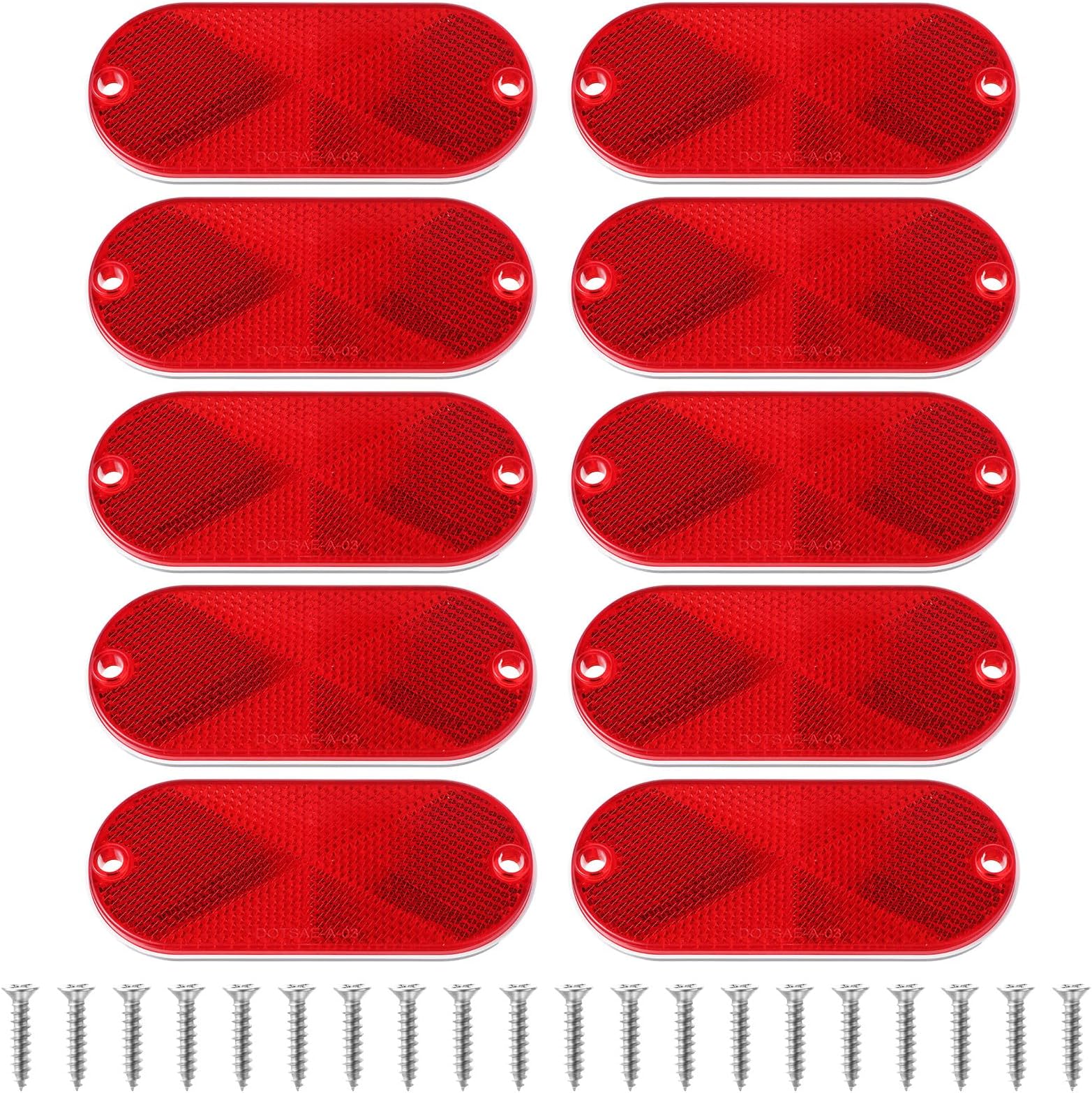 Amazon.com: 10 Pcs Front Reflector Oval Reflector with Mounting Hole ...