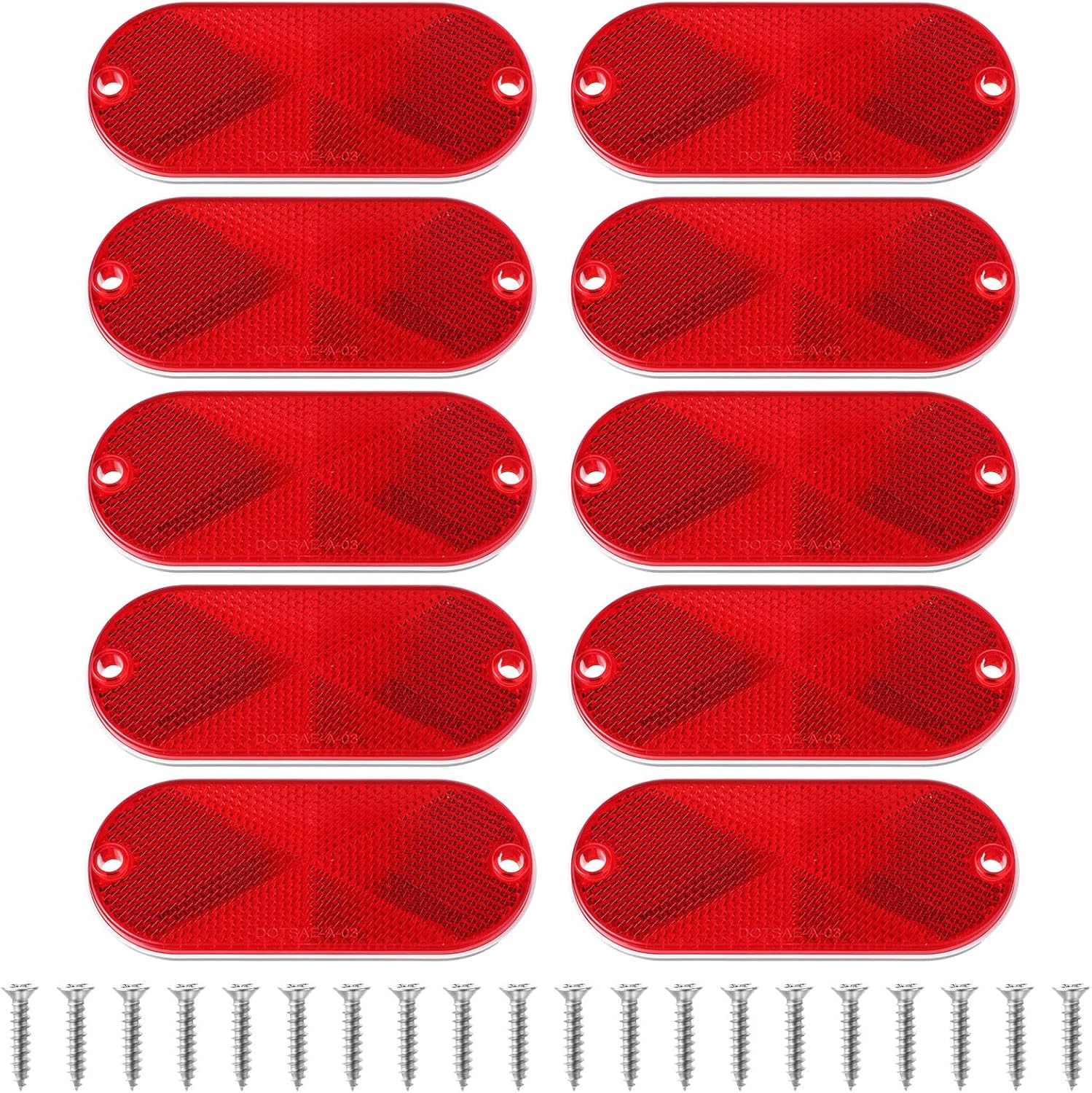 Amazon.com: 10 Pcs Front Reflector Oval Reflector with Mounting Hole ...