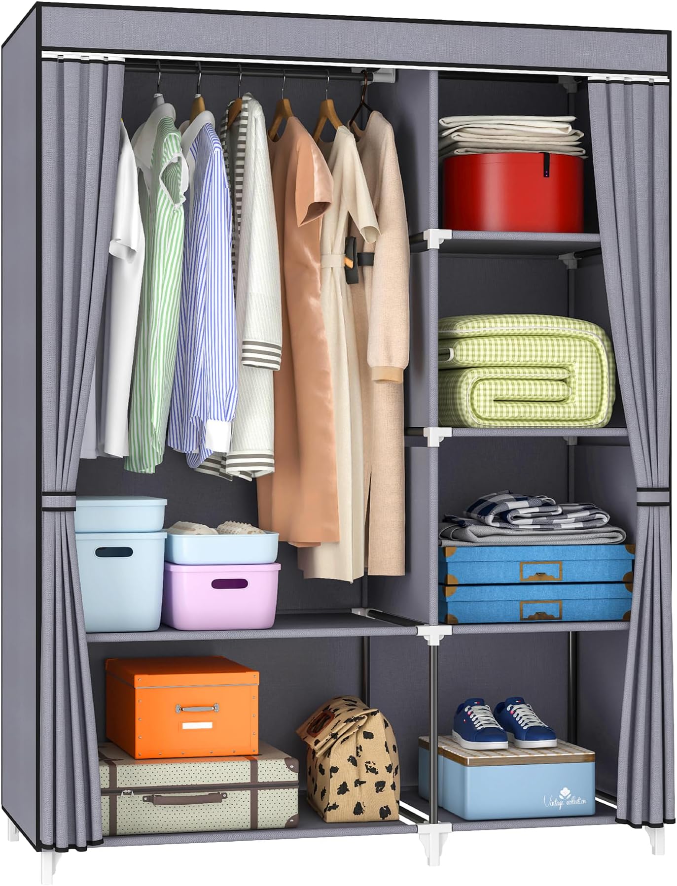 Amazon.com: KEKIWE Portable Closet, Wardrobe Closet for Hanging Clothes ...