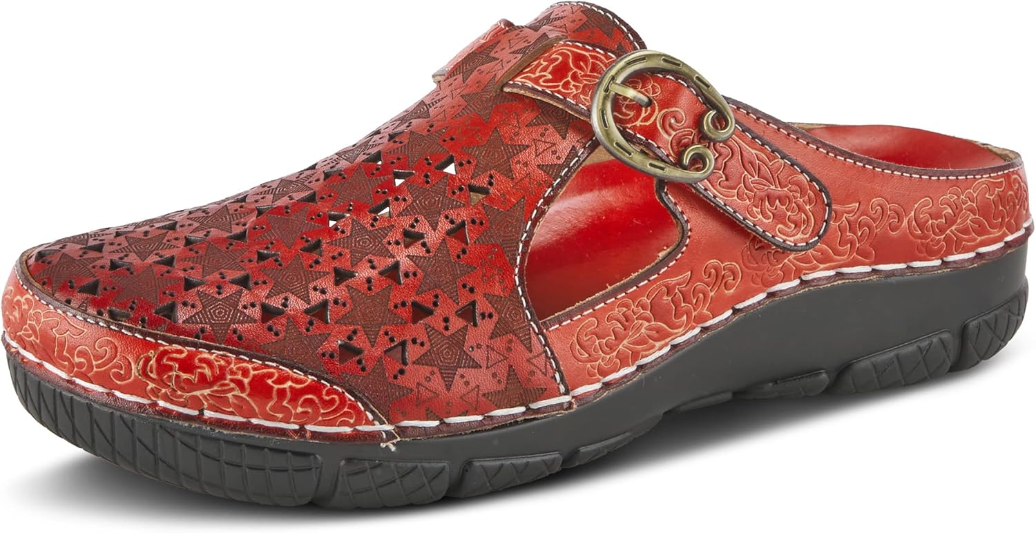 Amazon.com | Spring Step L'Artiste Women's Popcorn Slide Sandal Red EU ...