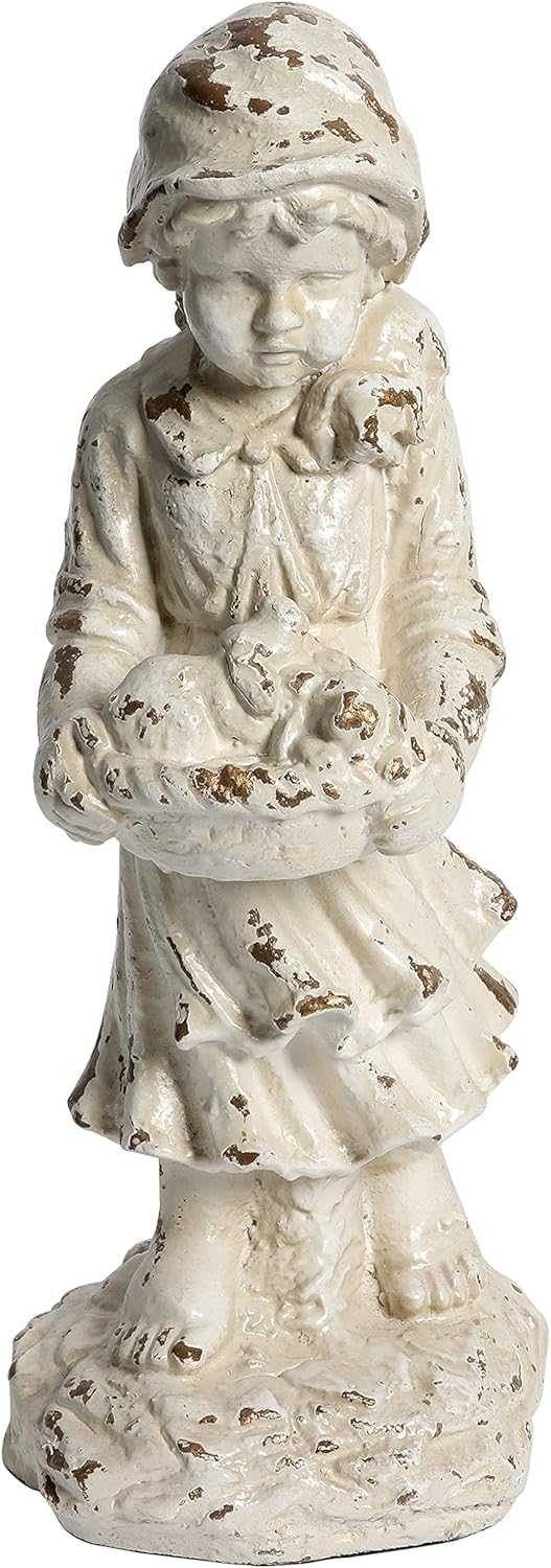 Amazon.com: Sintosin Rustic Girl with Lambs Statues for Yard and Garden ...