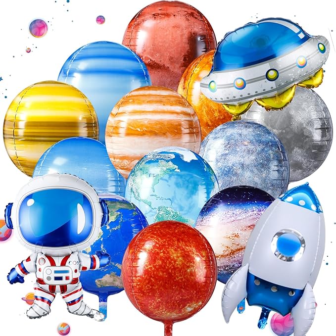 Amazon.com: Poen 15 Pcs Space Balloons Space Party Decorations 22 Inch ...