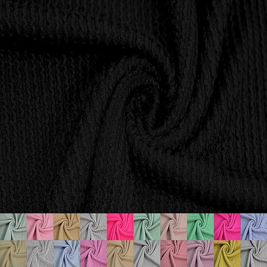 Amazon.com: 57" Wide Poly Rayon Spandex Rib Knit Fabric by The Yard ...